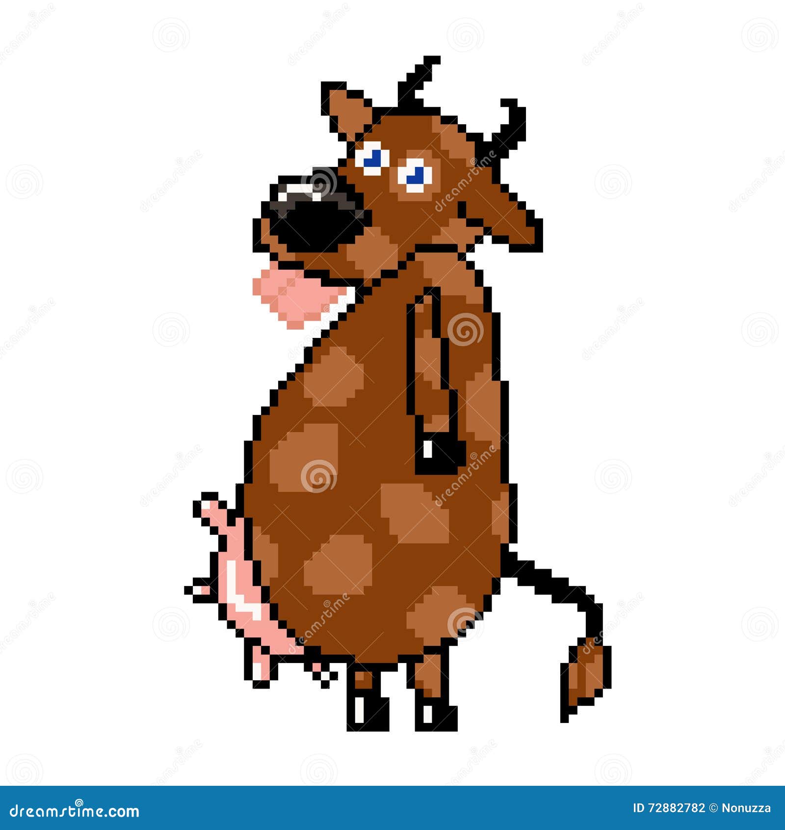 Pixel cow icon stock vector. Illustration of pink, computer - 72882782