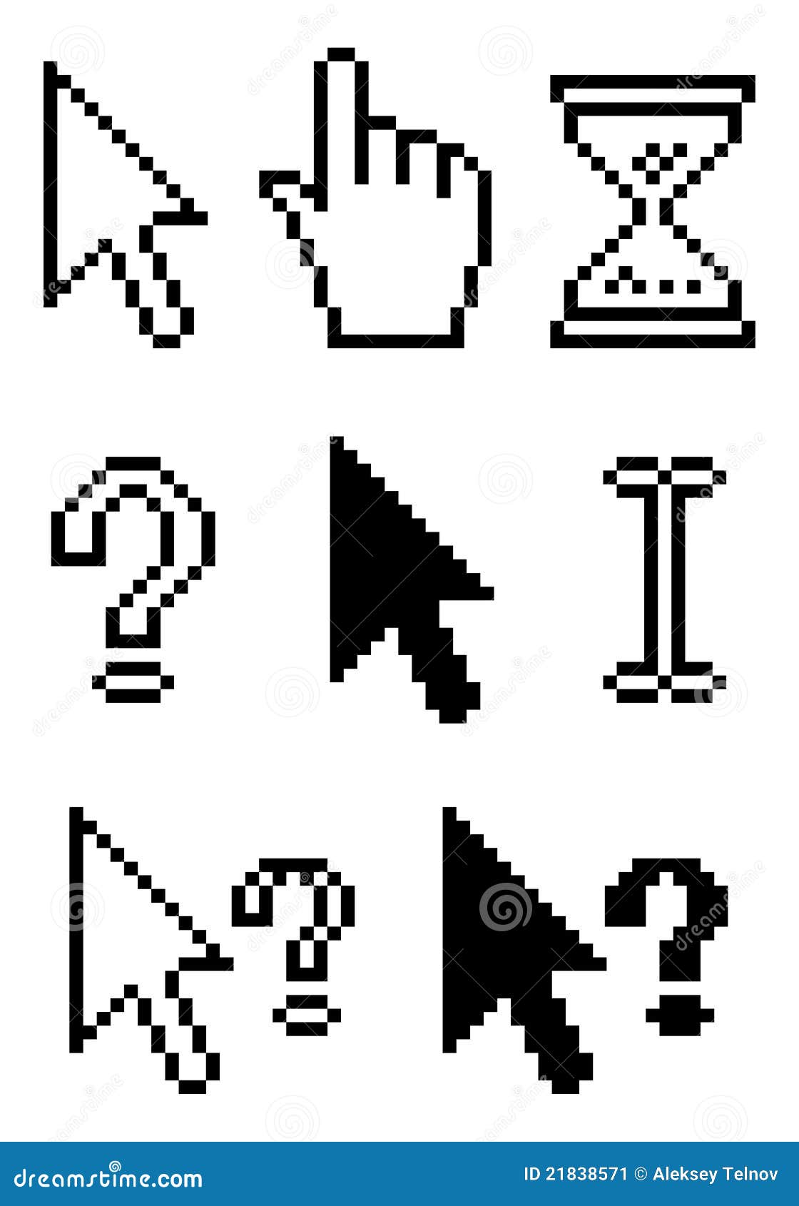 Pixel cursors stock vector. Illustration of help, finger - 21838571