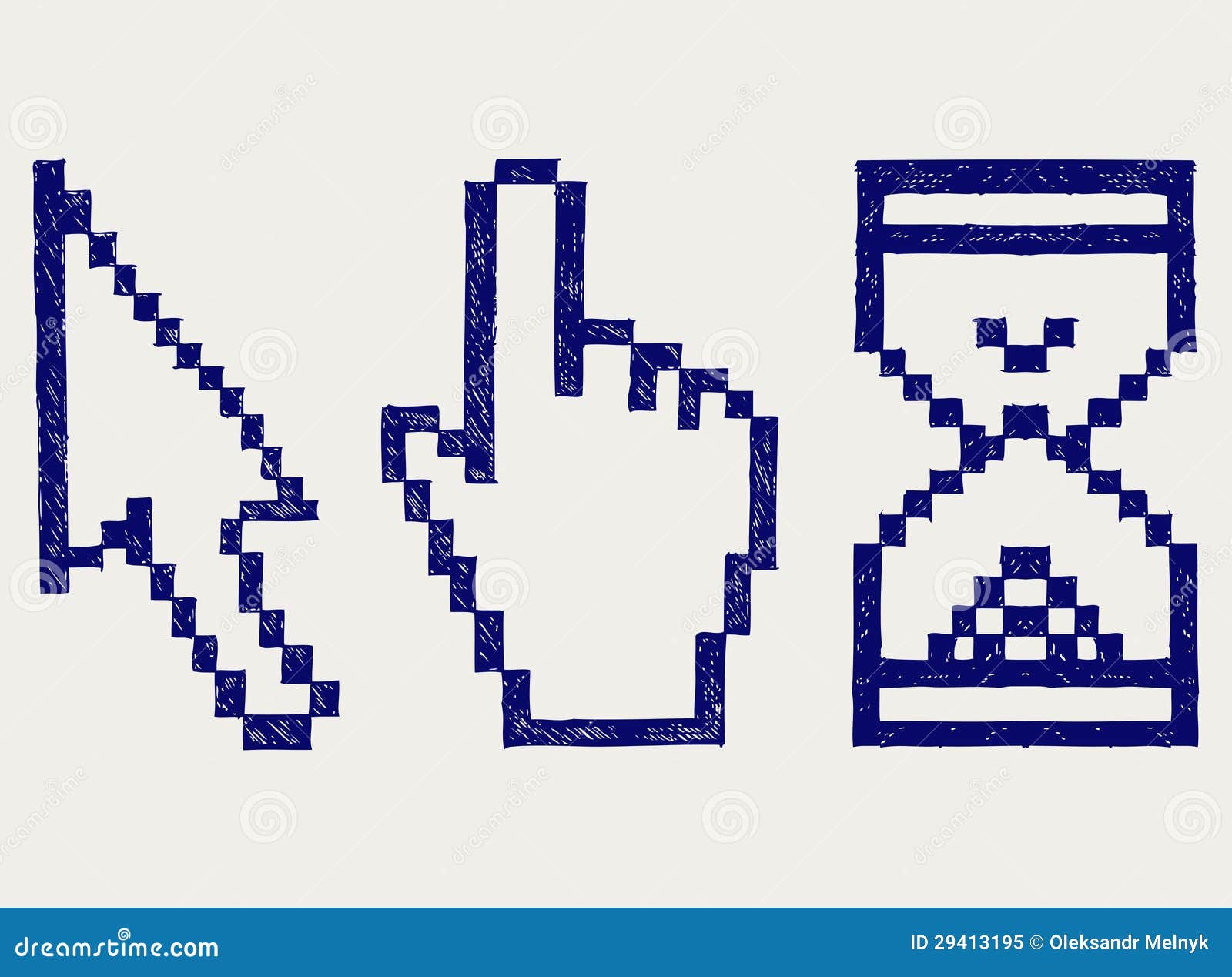 Pixel cursors stock vector. Illustration of object, finger - 29413195