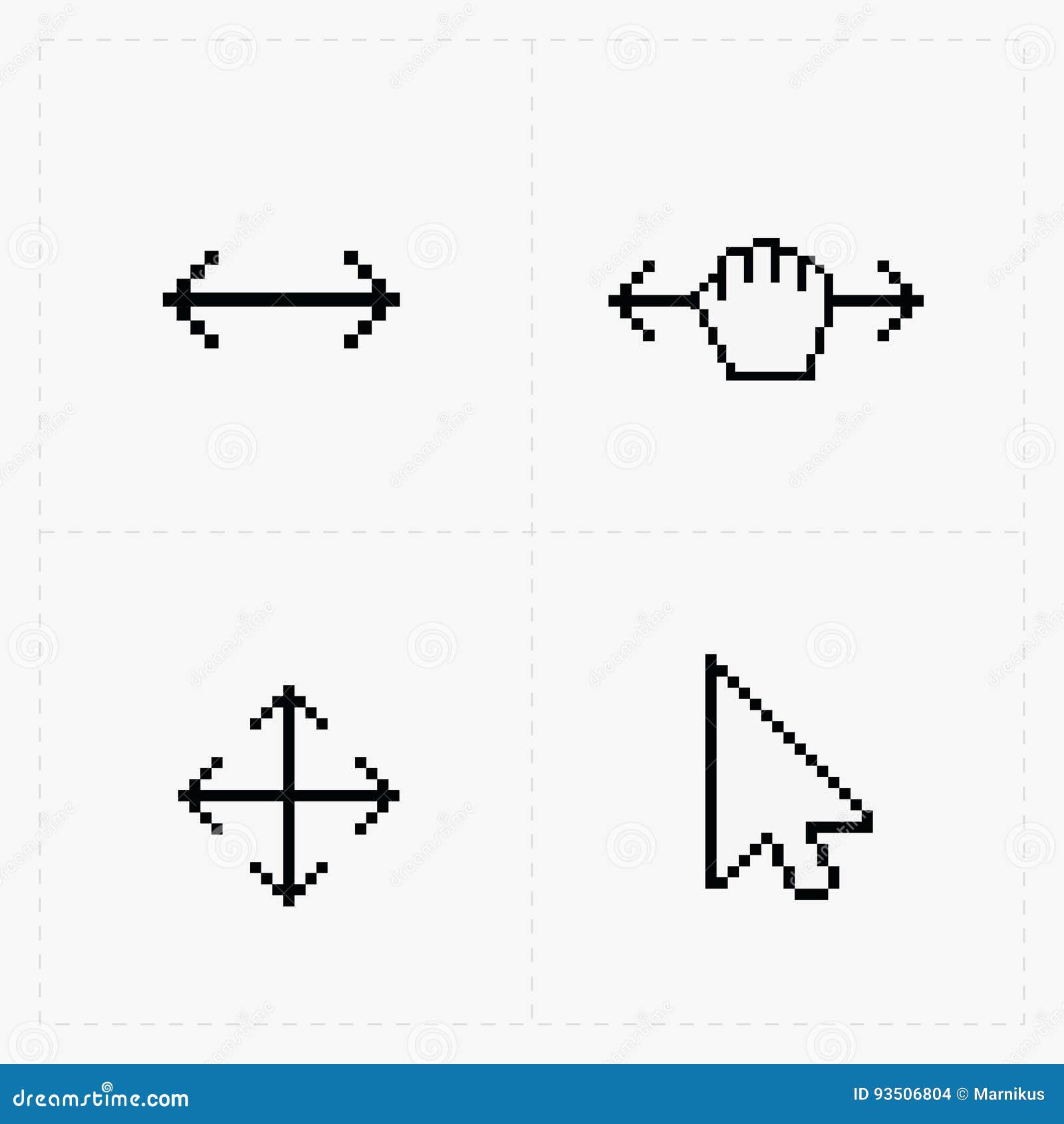 Pixel Cursors Icons on White.Vector Illustration Stock Vector ...