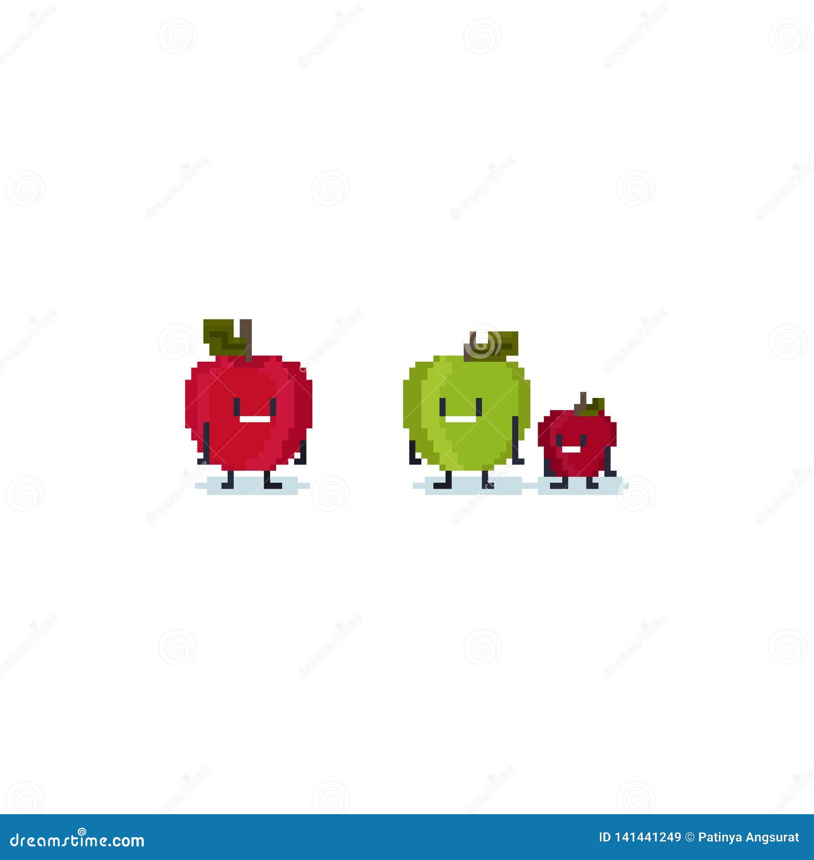 8-bit Pixel Cute Fire Monster, Cute Creature Doodle Set Vector ...