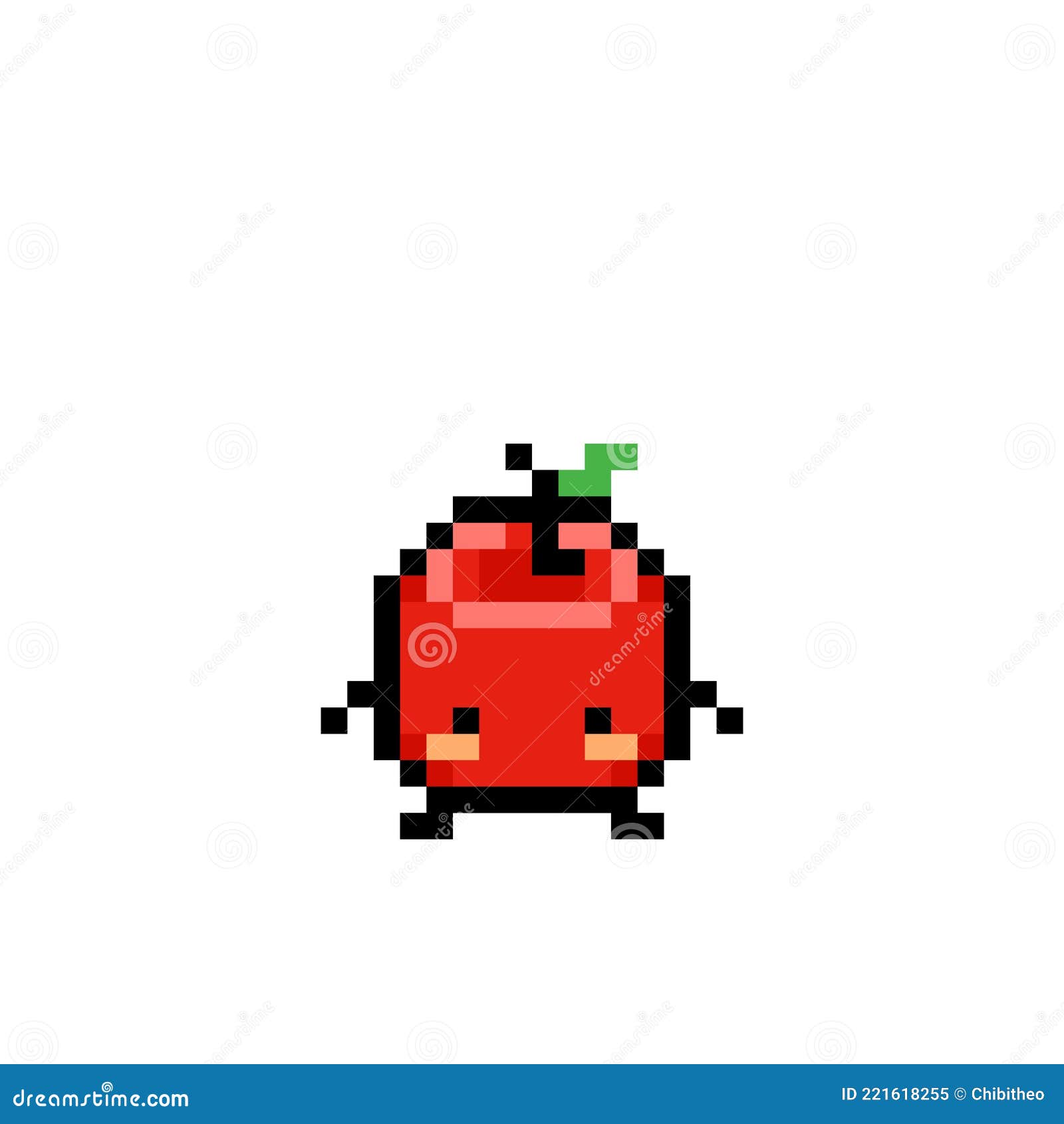 Cute Apple Pixel for Game Assets Stock Vector - Illustration of pattern ...