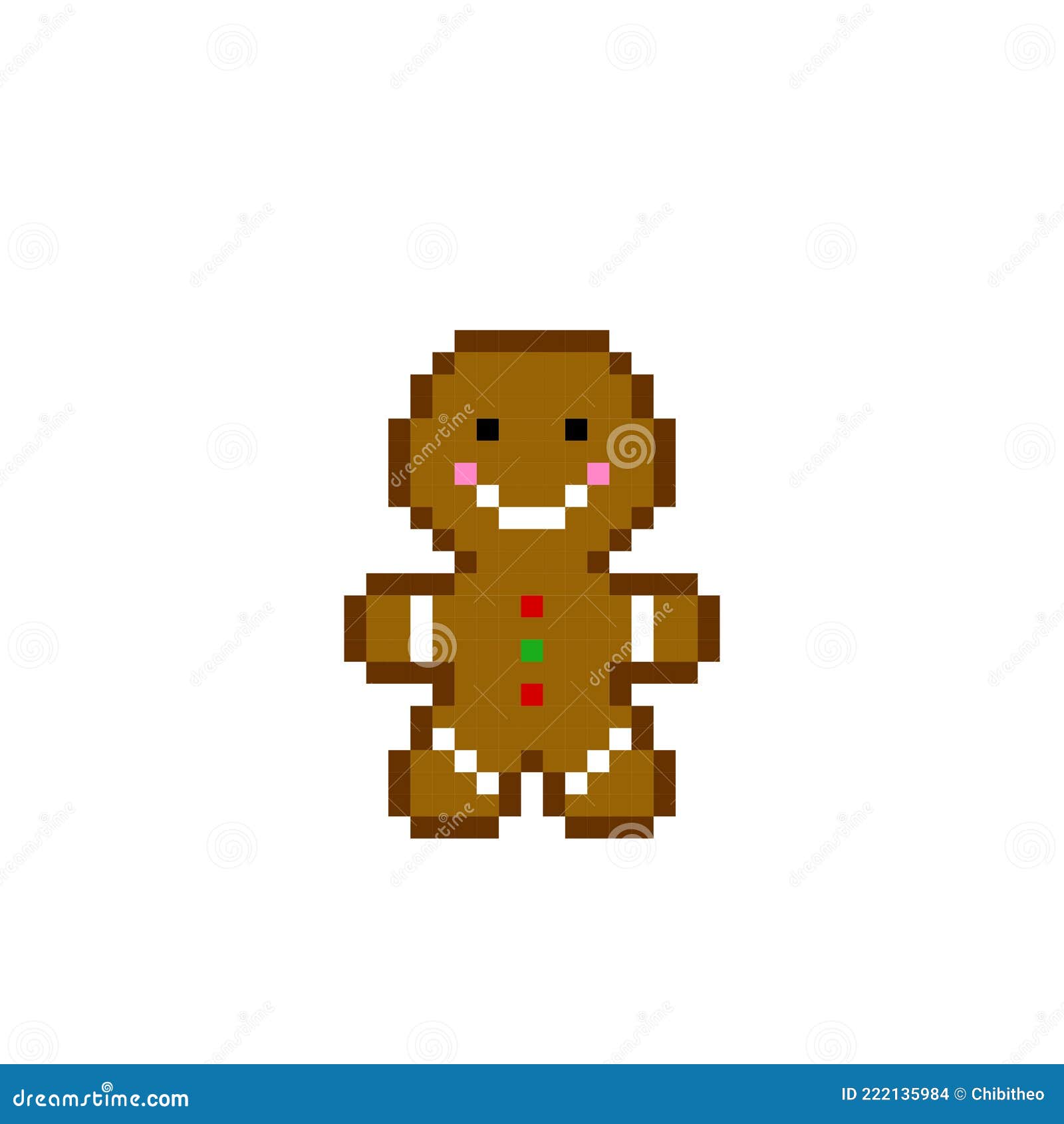 Pixel of Cute Gingerbread 8 Bit Stock Vector - Illustration of santa ...