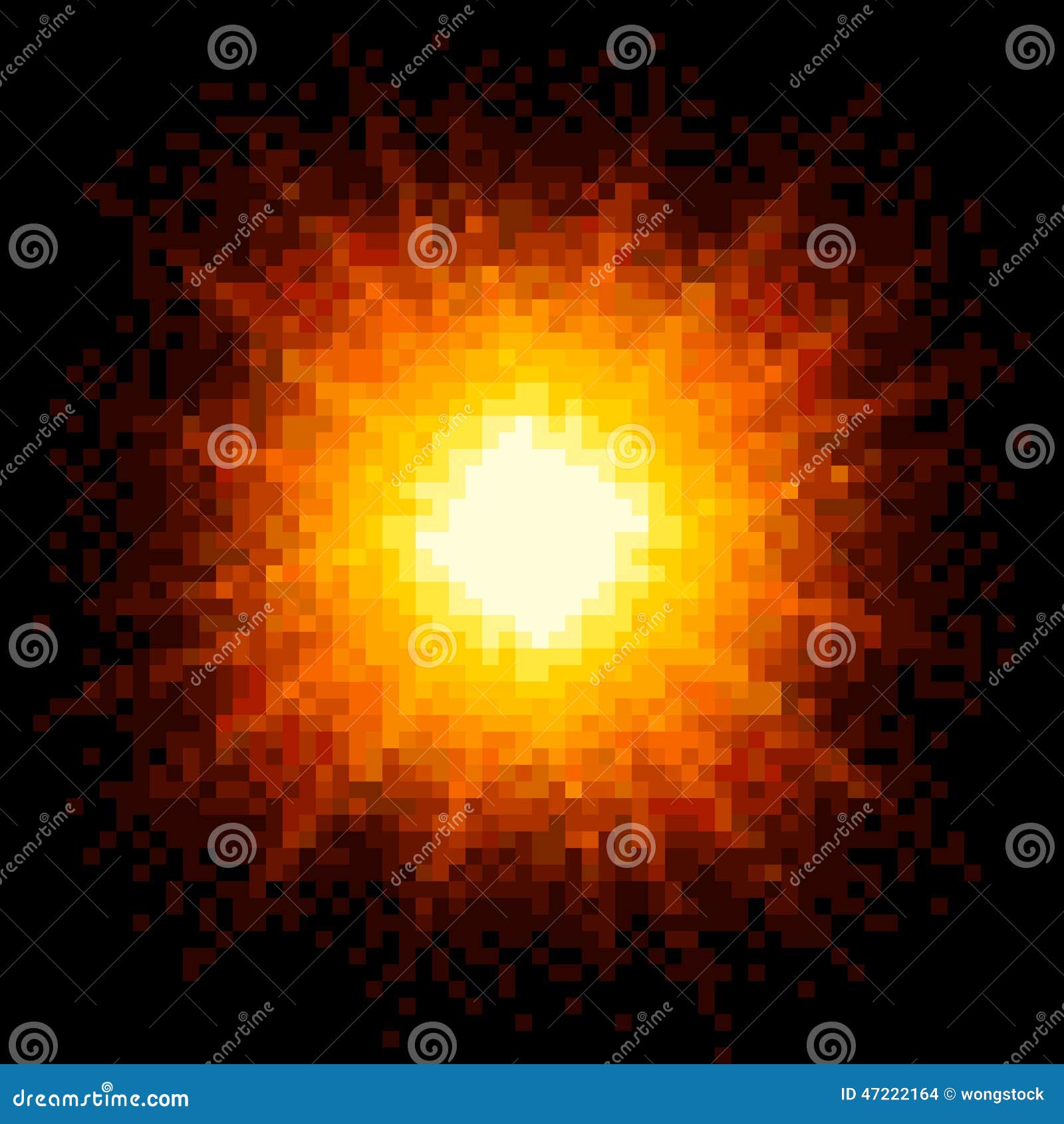 Pixel De 8 Bits Art Fiery Explosion Vector EPS8 Ilustración del Vector ...