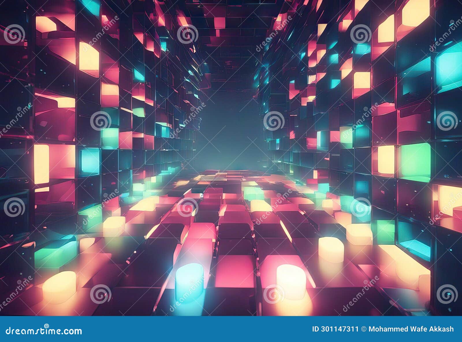 Pixel Depth 3D Abstract Background Stock IllustrationVideo Game, Three ...