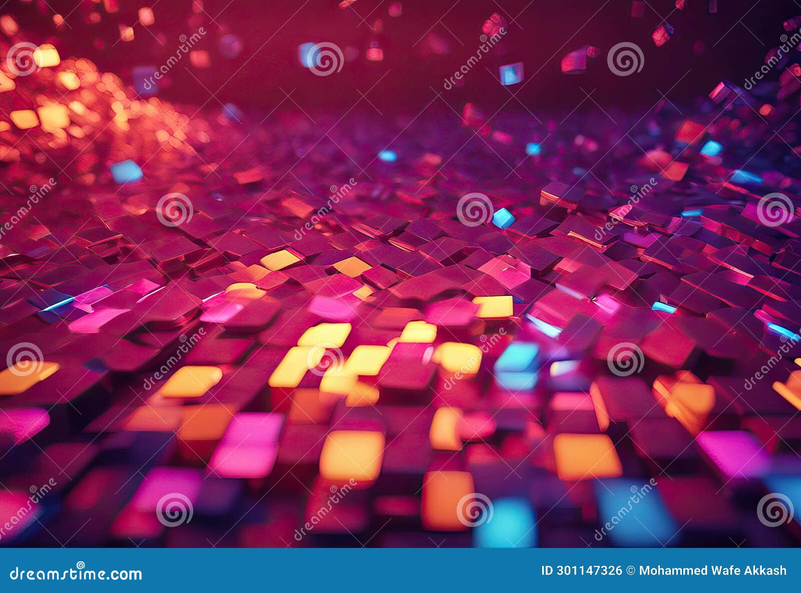 Pixel Depth 3D Abstract Background Stock IllustrationVideo Game, Three ...