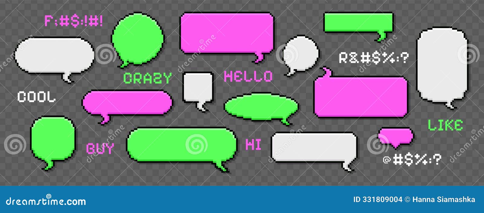 Pixel Dialogue Boxes, Speech Bubbles, Empty Message Frames and Retro ...