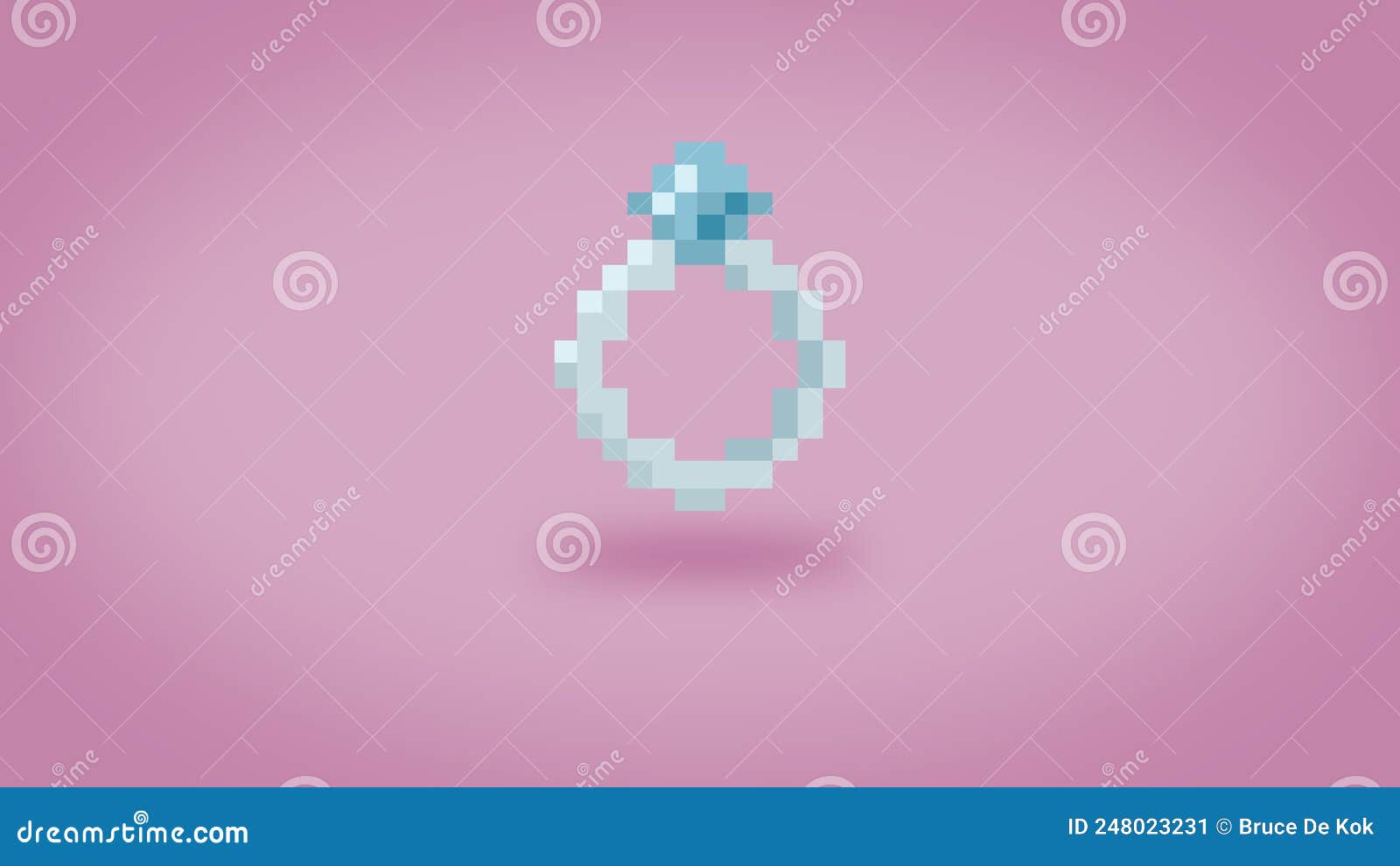 Pixel Diamond Engagement or Wedding Ring Background - High Res 8 Bit ...