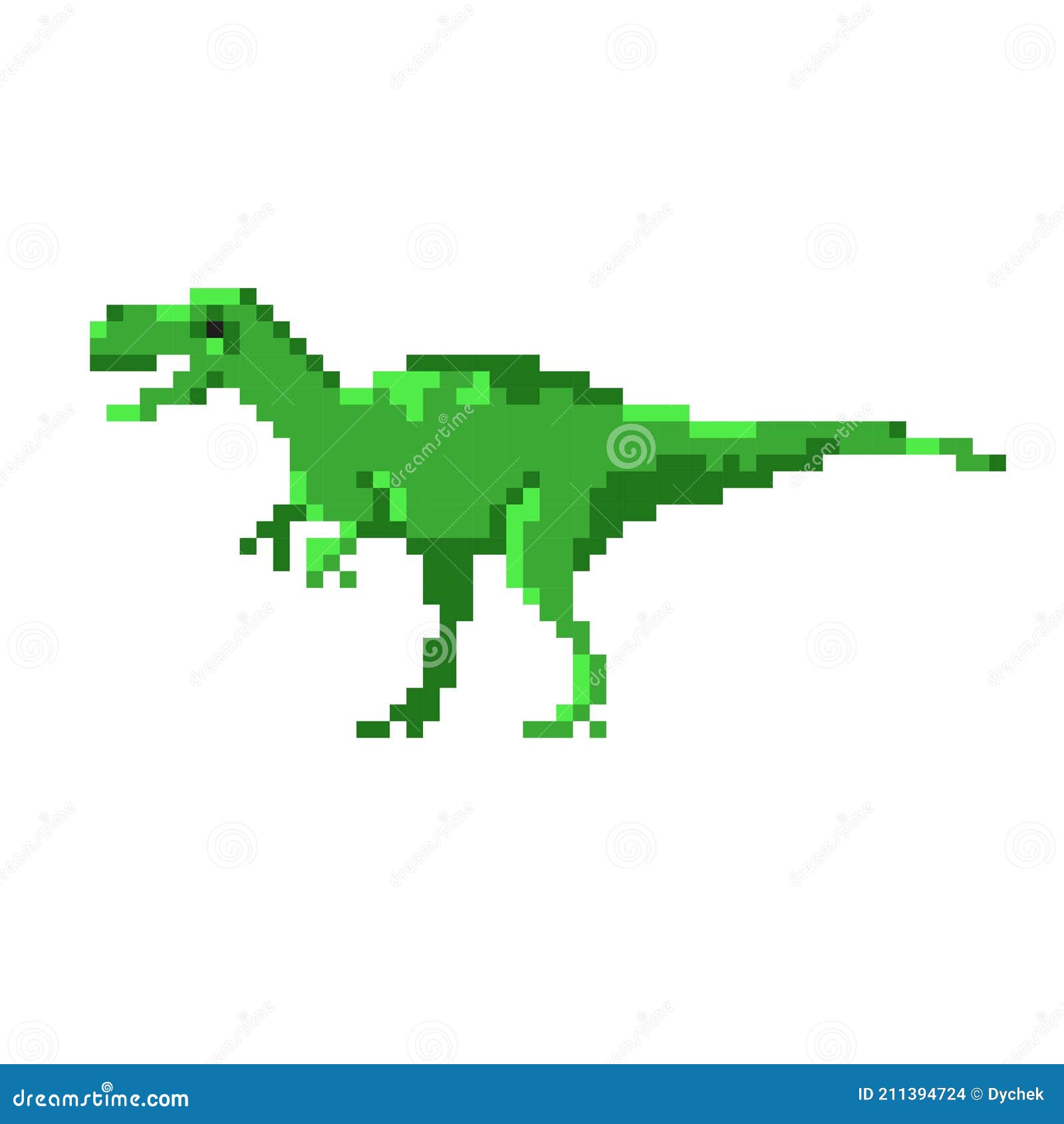 Pixel Dinosaur. Cartoon Vector | CartoonDealer.com #77454903