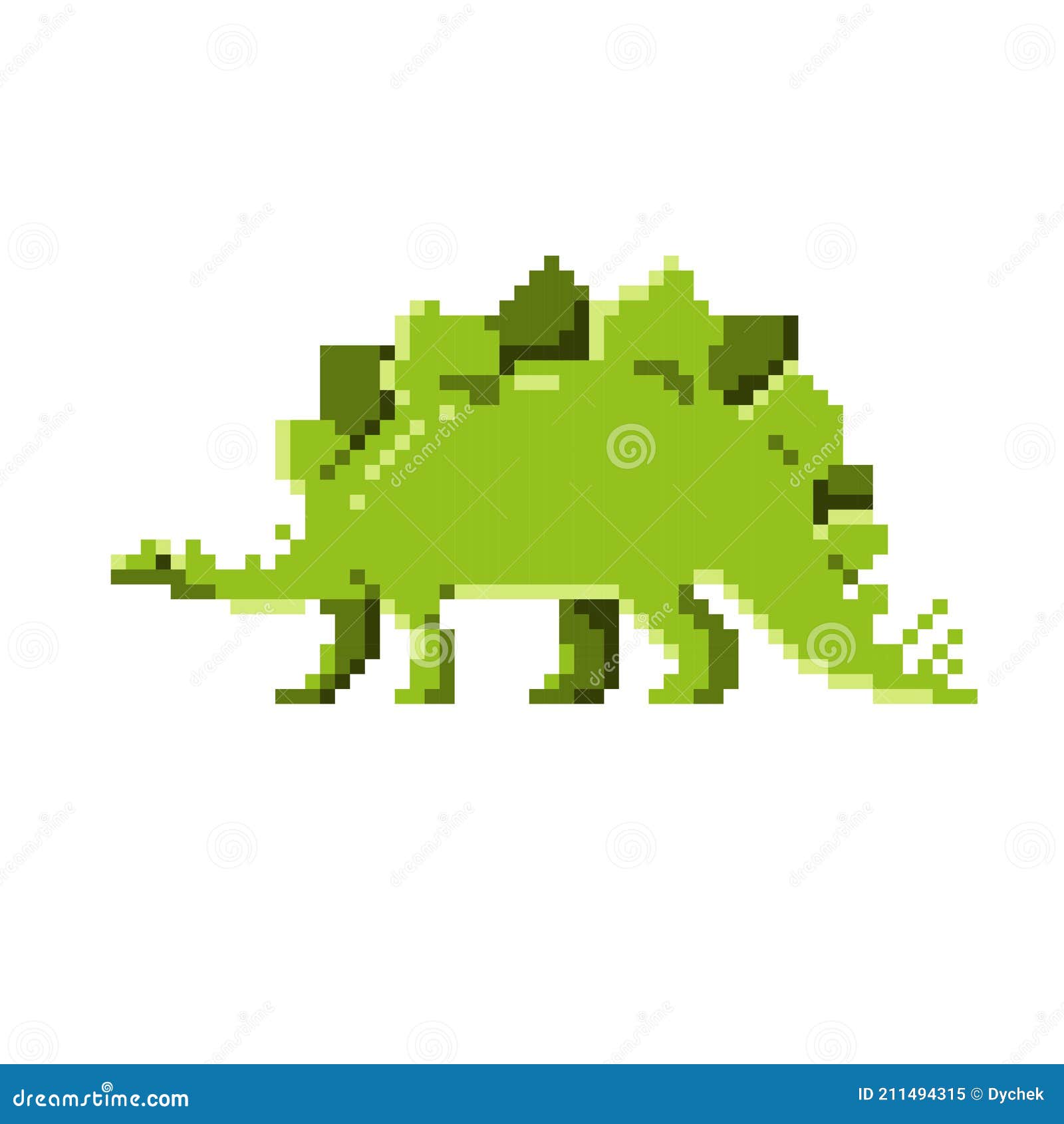 Stegosaurus Pixel Art Dinosaur Video Game Cartoon | CartoonDealer.com ...