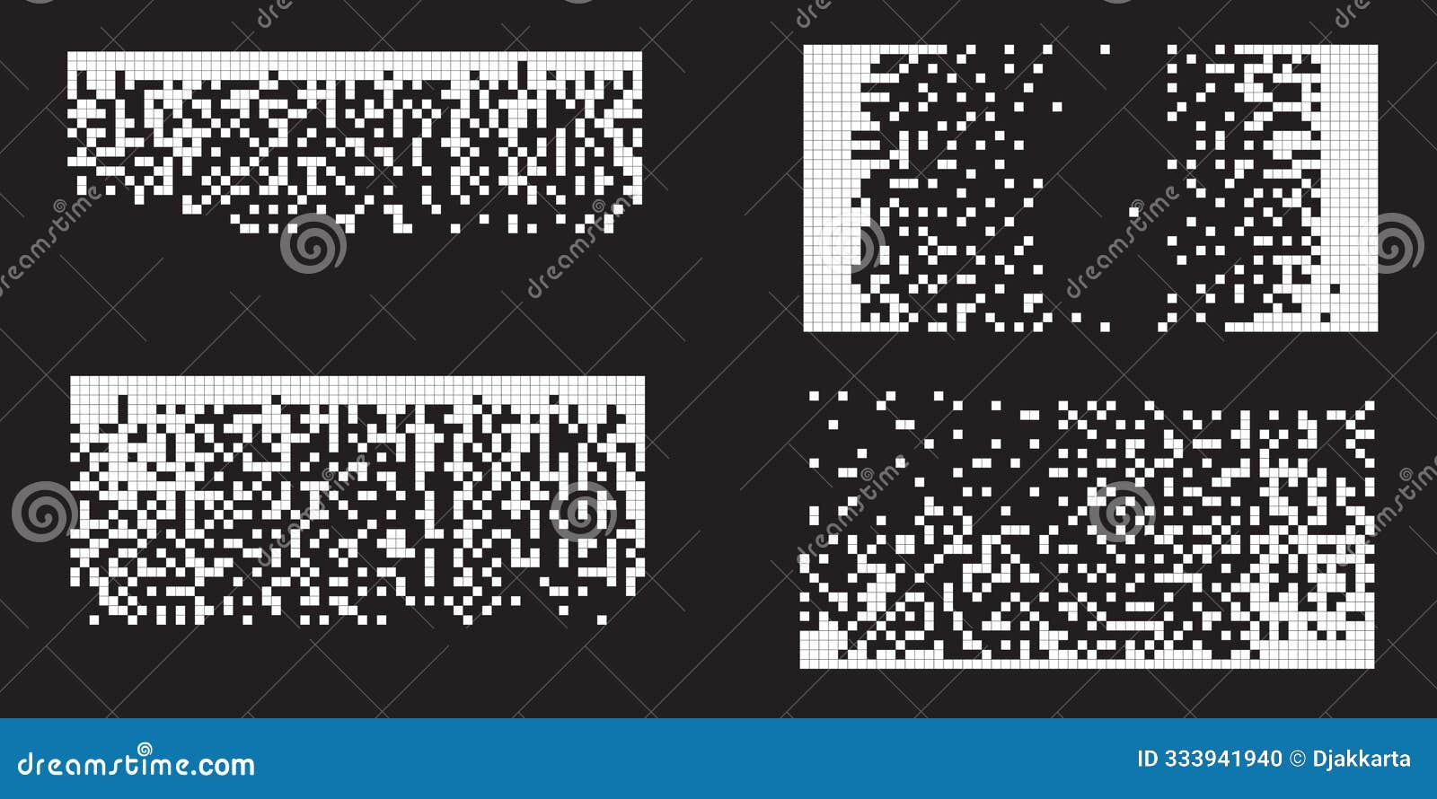 Pixel Disintegration, Decay Effect. Various Rectangular Elements Made ...