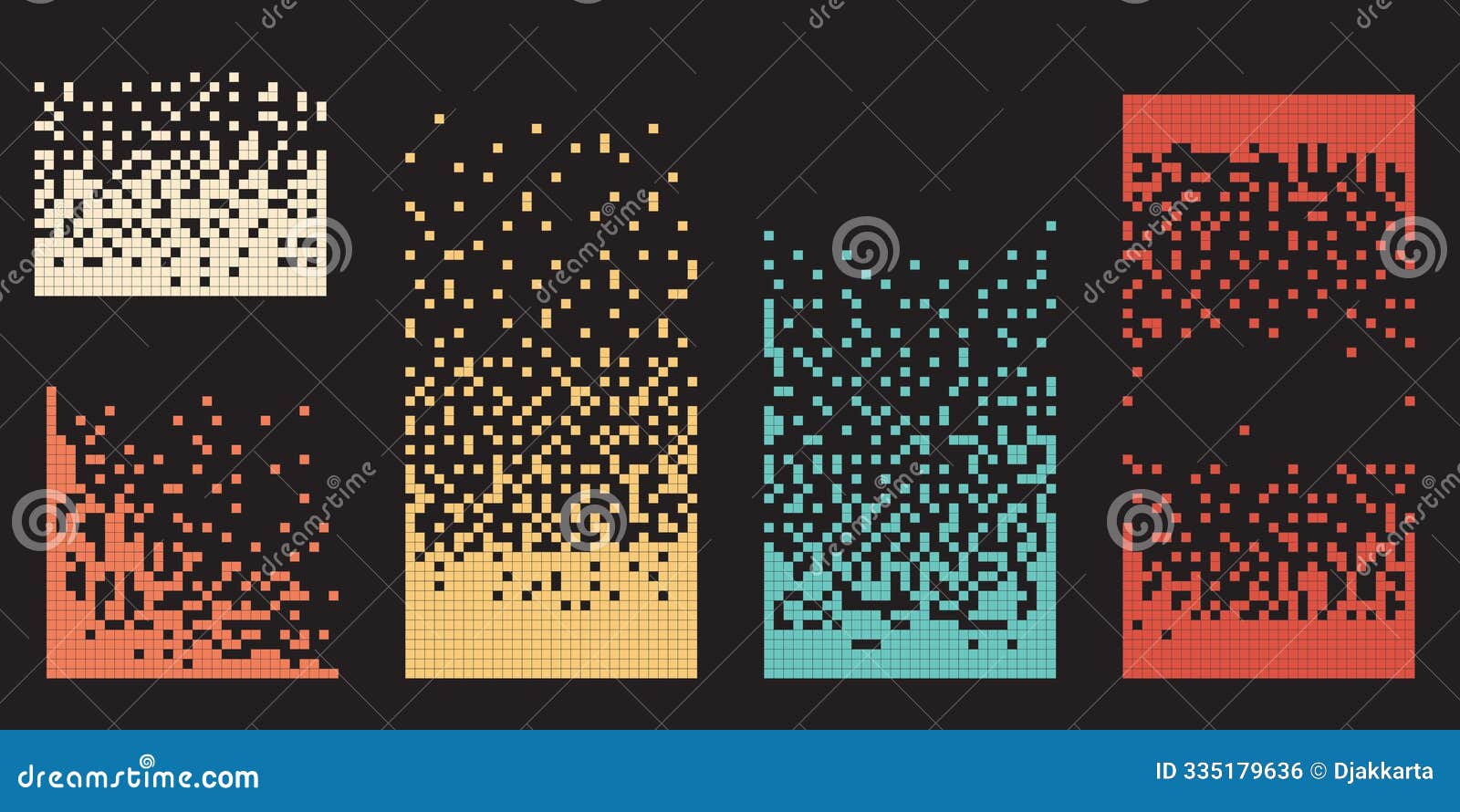 Pixel Disintegration Background. Decay Effect. Dispersed Dotted Pattern ...