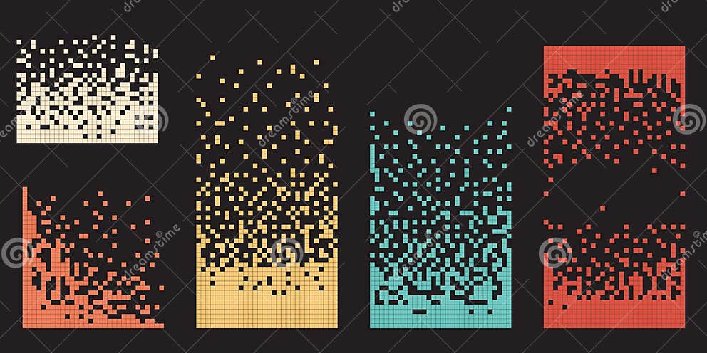 Pixel Disintegration Background. Decay Effect. Dispersed Dotted Pattern ...