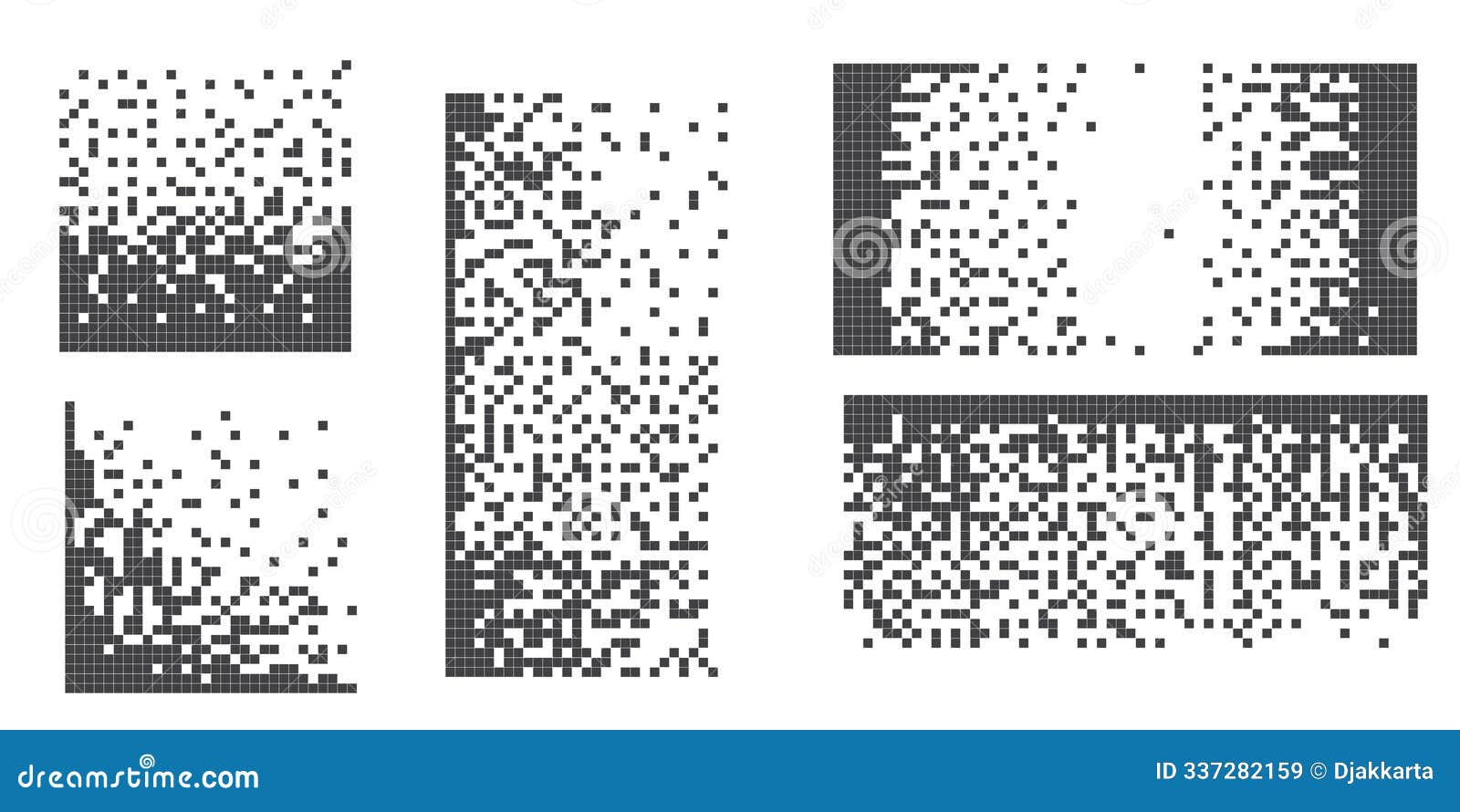 Pixel Disintegration, Decay Effect. Various Rectangular Elements Made ...