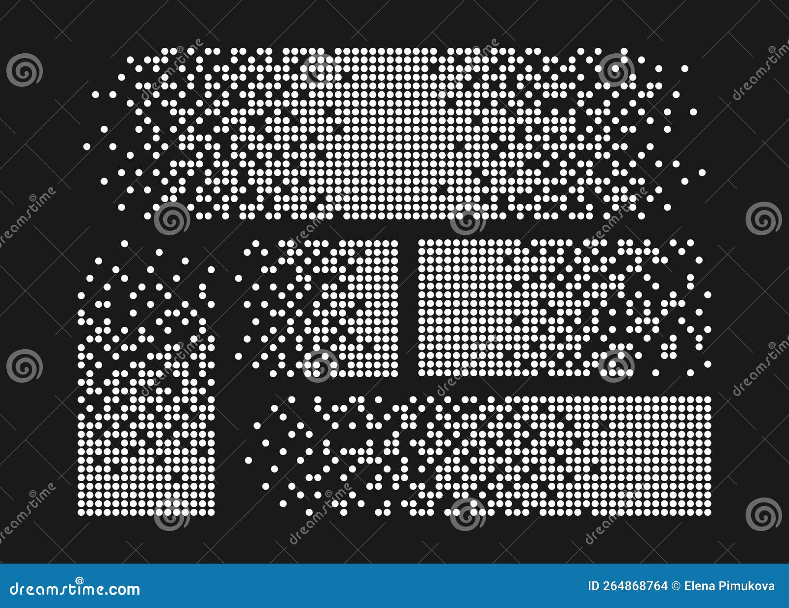 Pixel Disintegration Background. Halftone Fragment. Dispersed Dotted ...