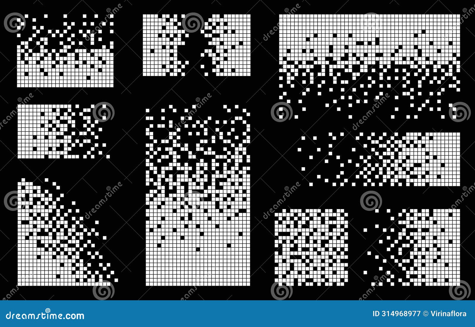 Pixel Disintegration Background. Decay Effect. Dispersed Dotted Pattern ...