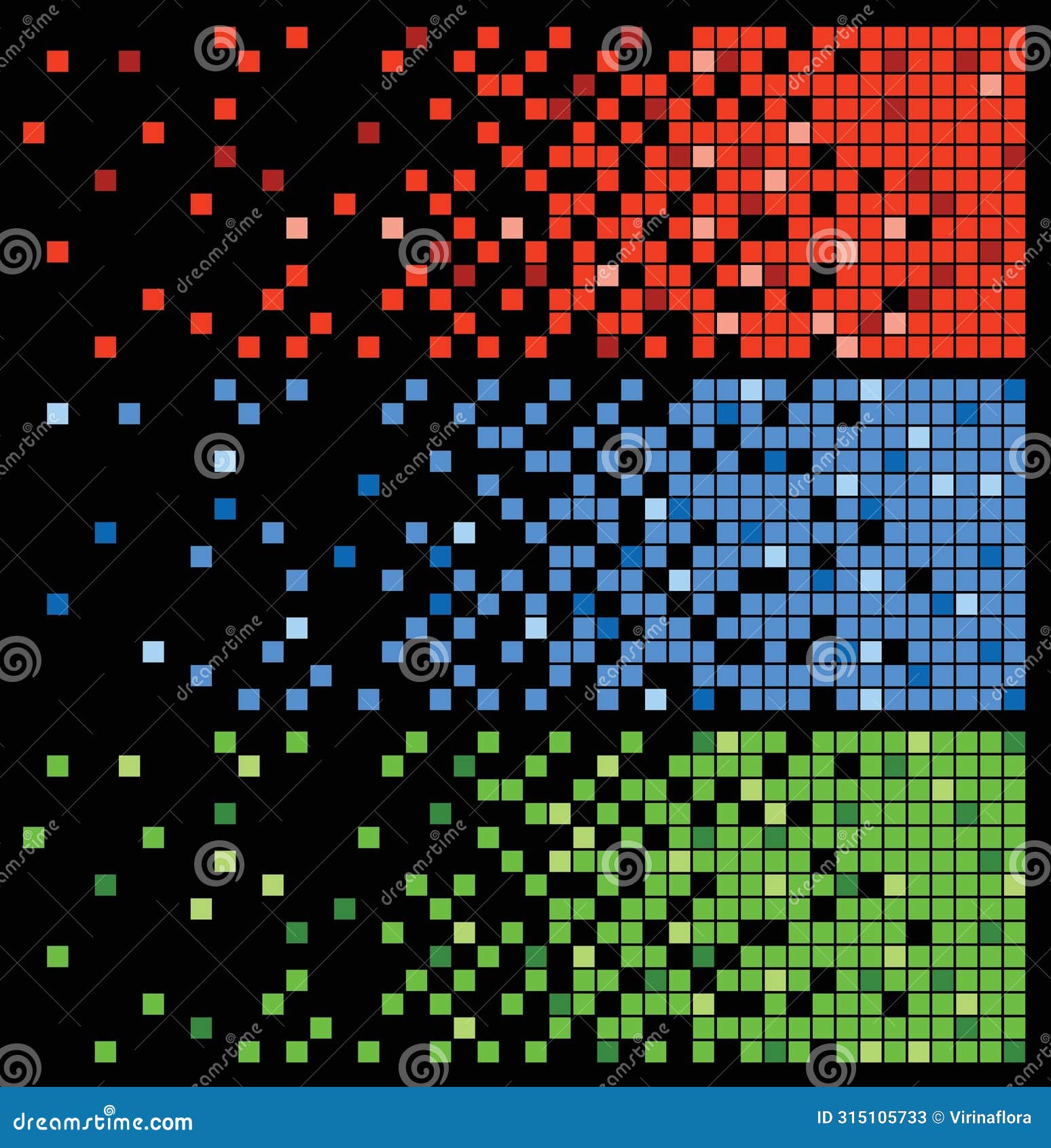 Pixel Disintegration Color Backgrounds. Decay Effect. Dispersed Dotted ...