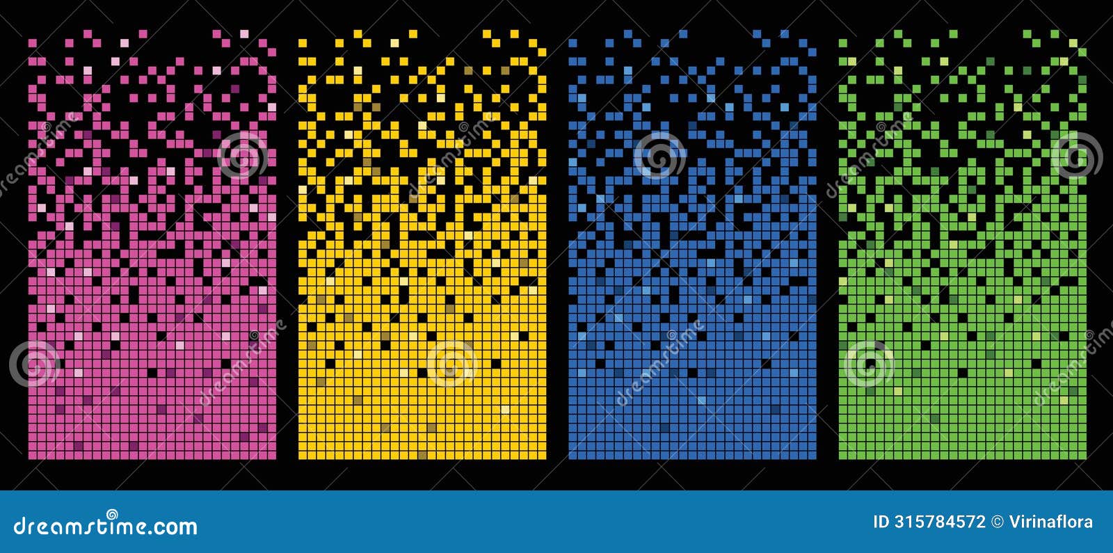 Pixel Disintegration Color Background. Decay Effect. Dispersed Dotted ...