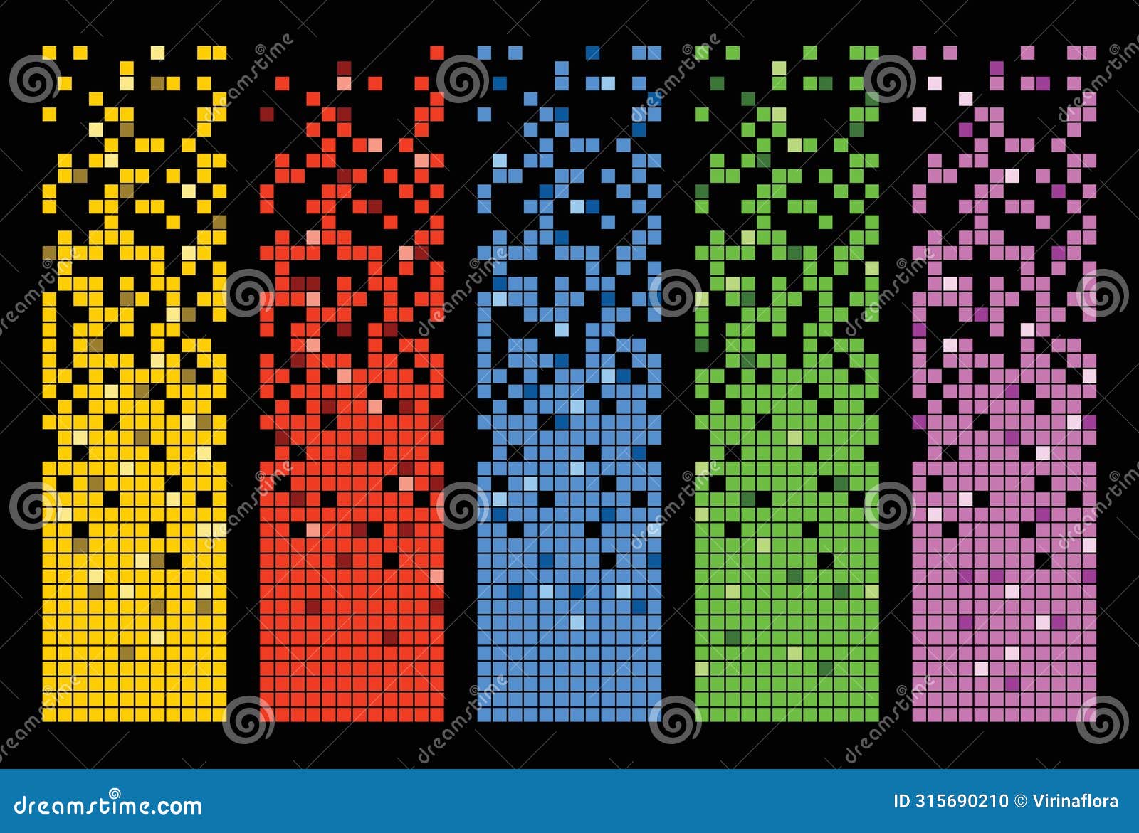 Pixel Disintegration Color Background. Decay Effect. Dispersed Dotted ...