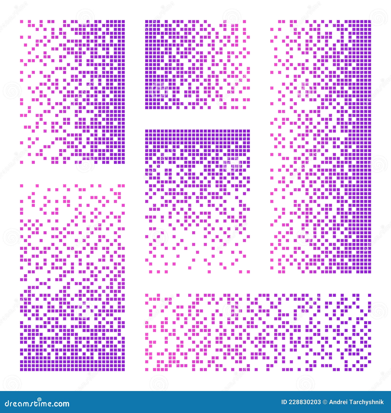 Pixel Disintegration, Decay Effect. Various Rectangular Elements Made ...