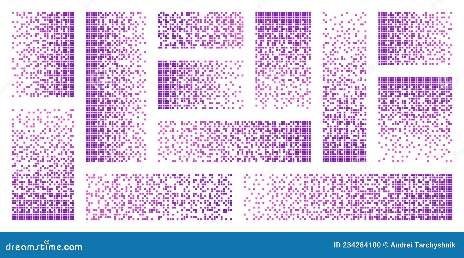 Pixel Disintegration, Decay Effect. Various Rectangular Elements Made ...