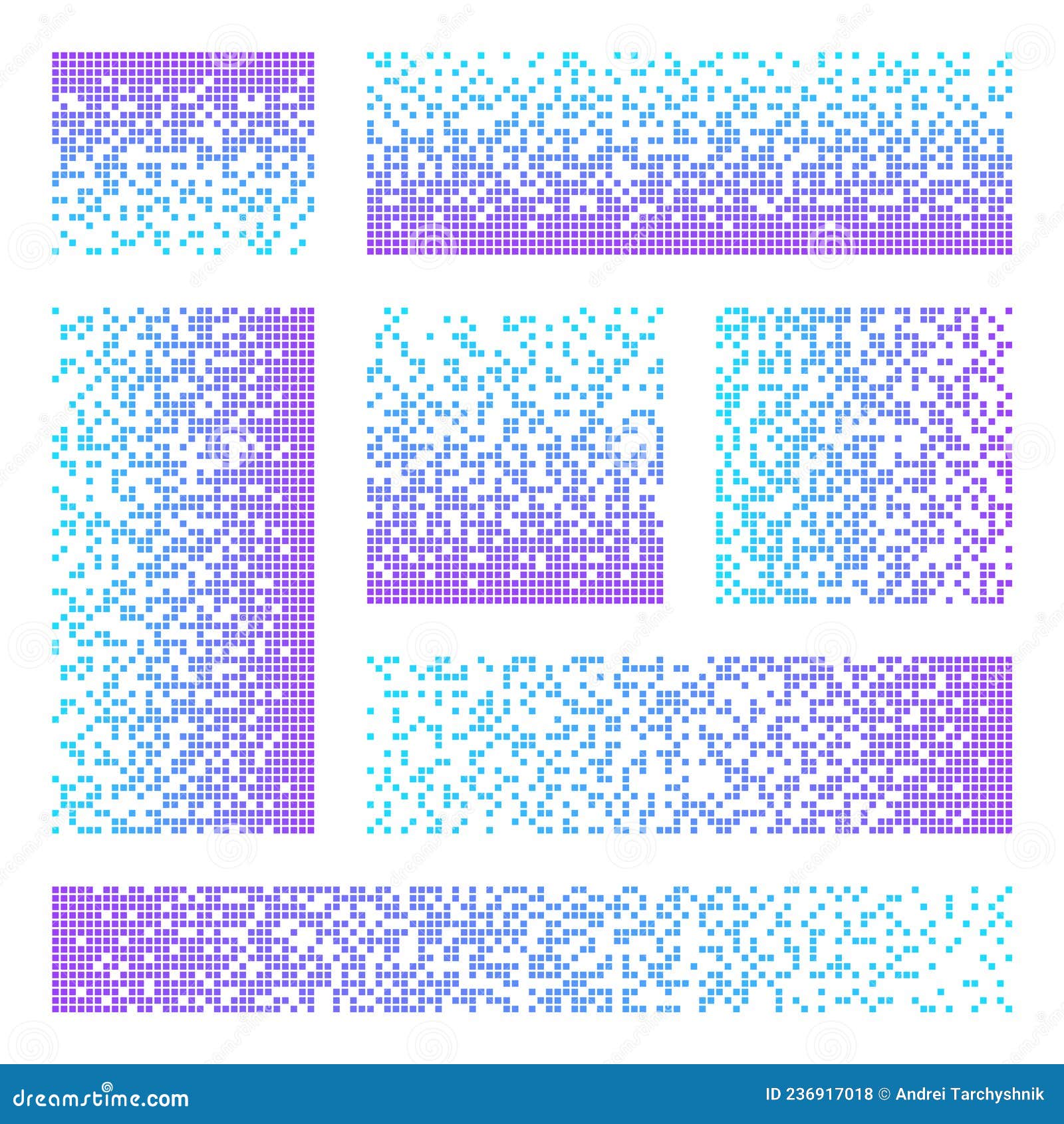 Pixel Disintegration, Decay Effect. Various Rectangular Elements Made ...