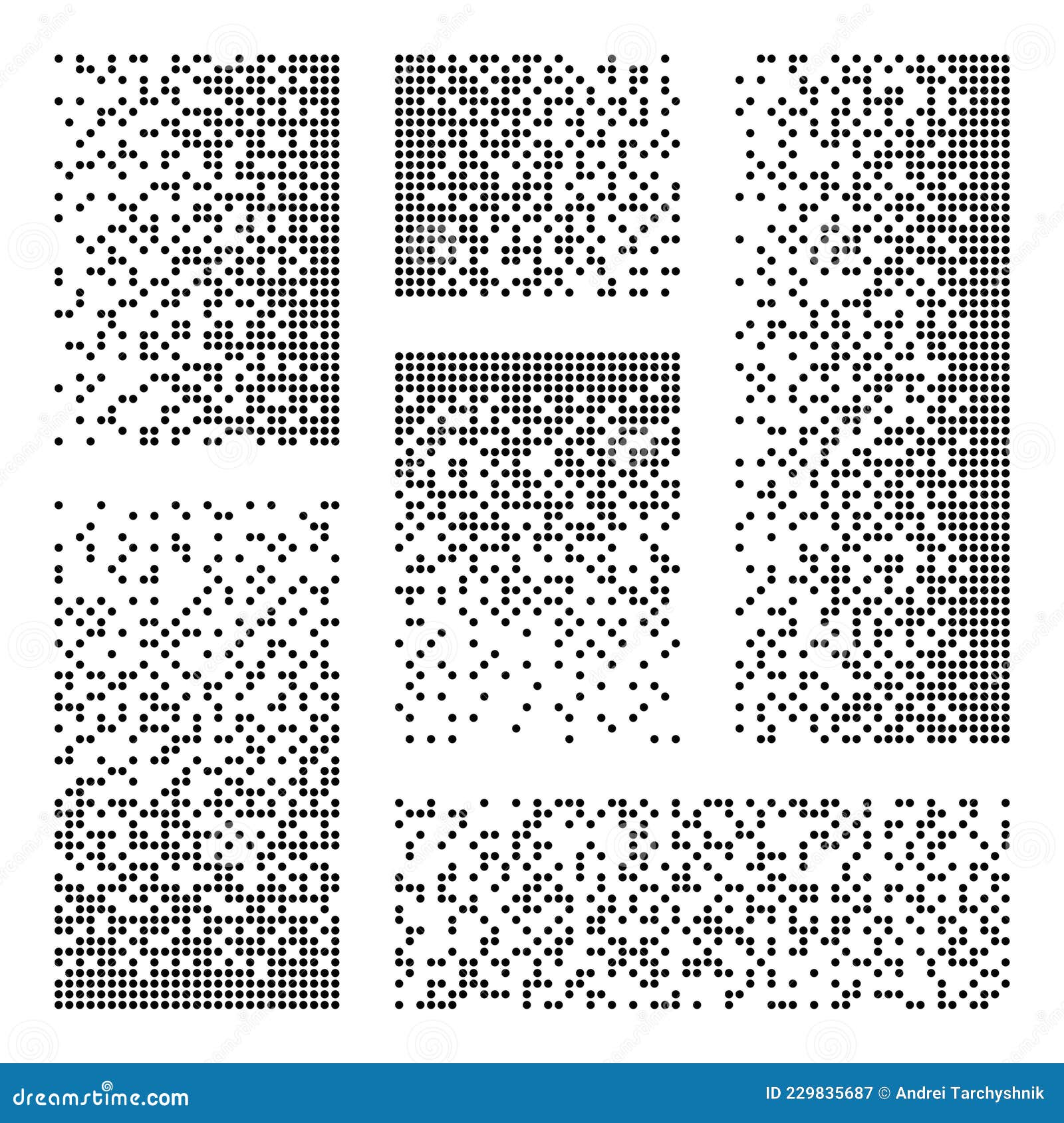 Pixel Disintegration, Decay Effect. Various Rectangular Elements Made ...