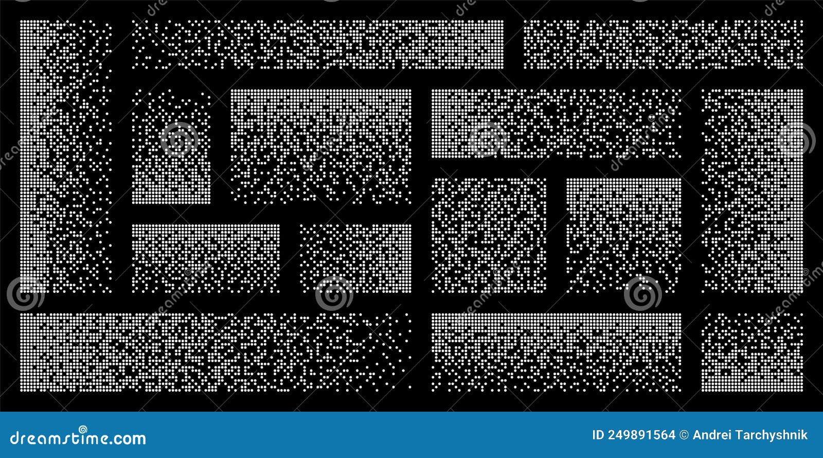 Pixel Disintegration, Decay Effect. Various Rectangular Elements Made ...