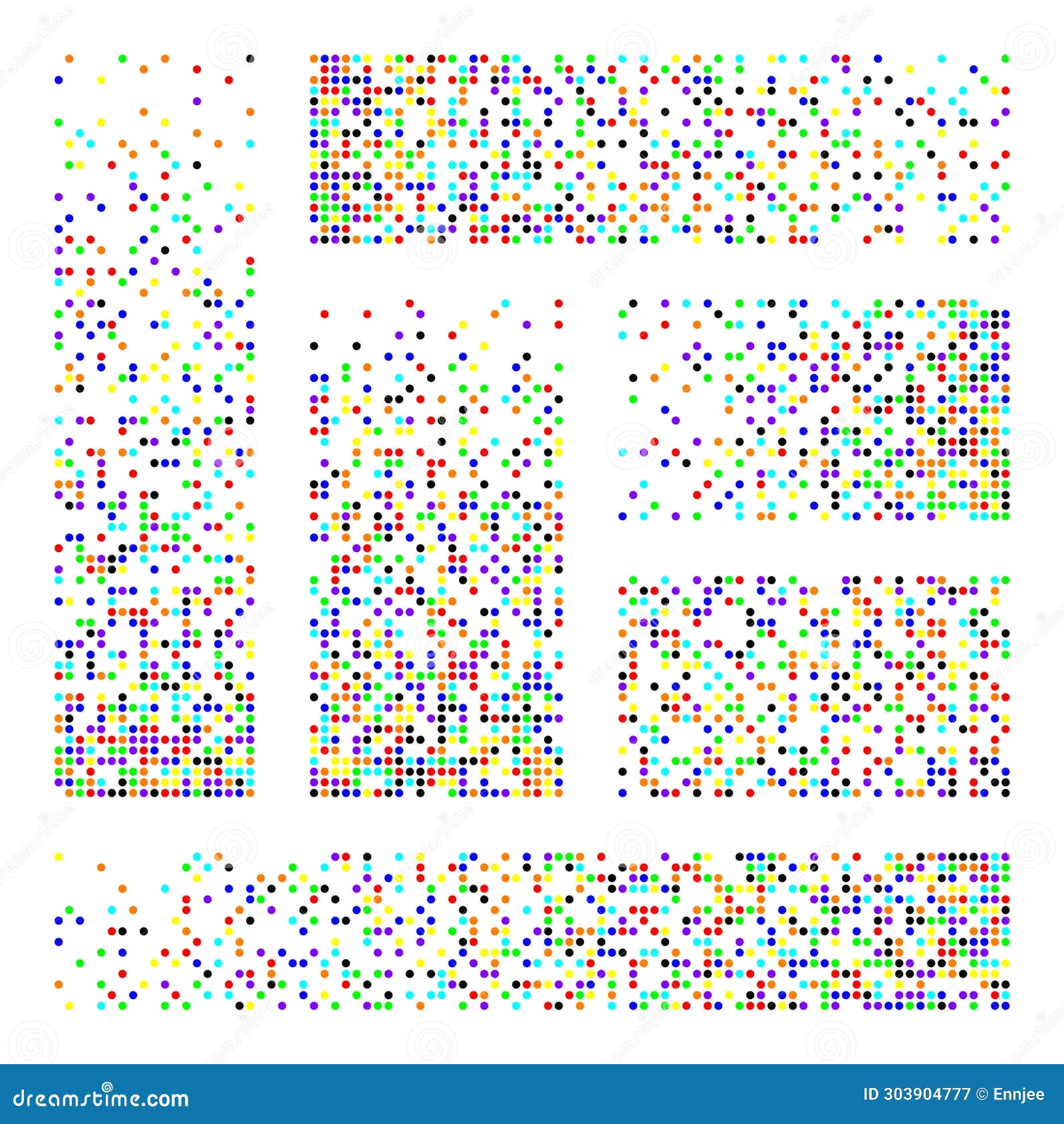 Pixel Disintegration, Decay Effect. Various Rectangular Elements Made ...