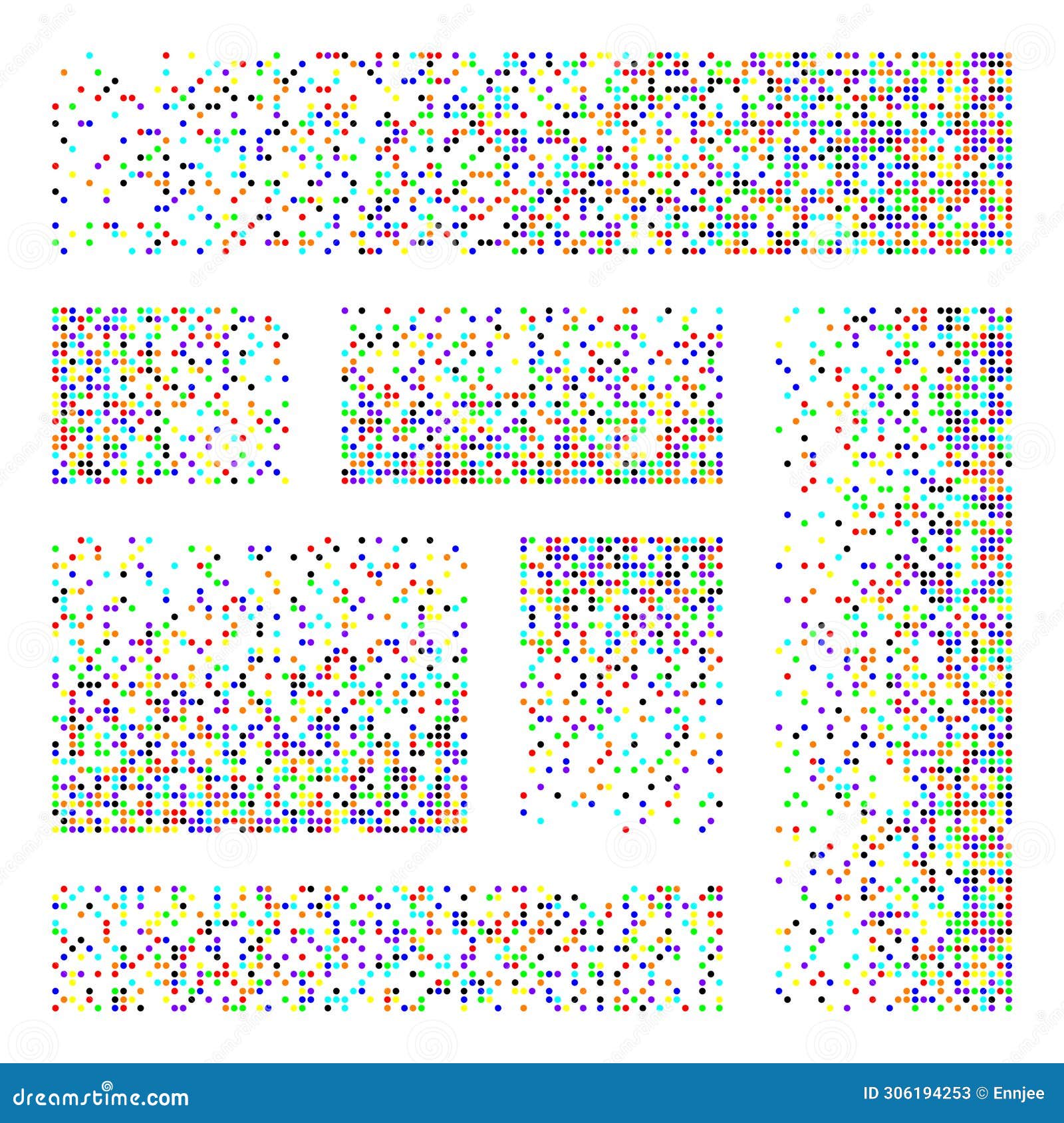 Pixel Disintegration, Decay Effect. Various Rectangular Elements Made ...