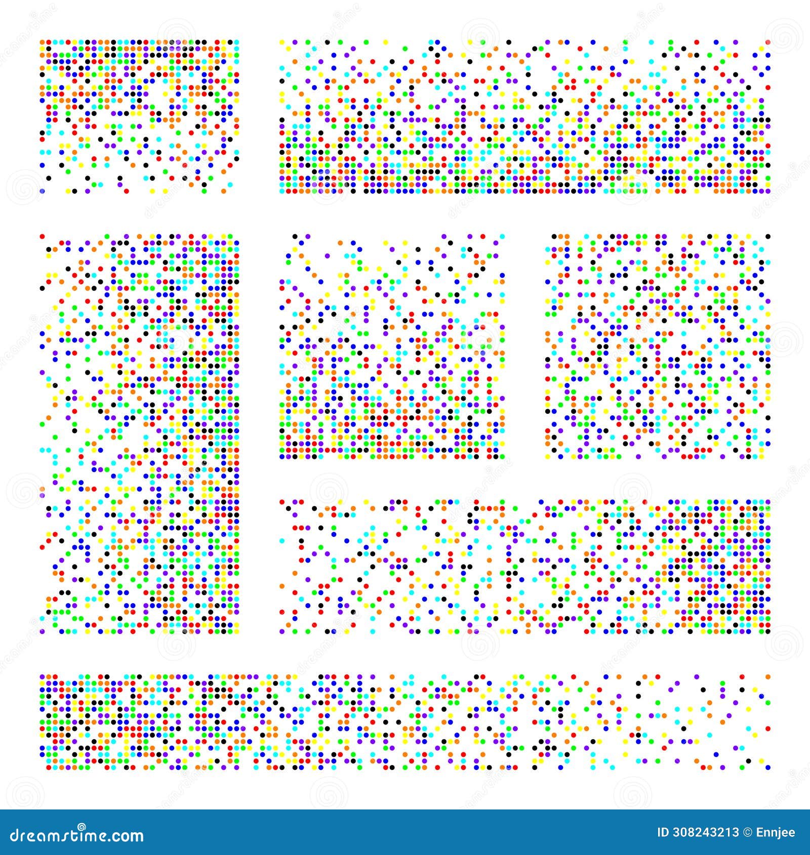 Pixel Disintegration, Decay Effect. Various Rectangular Elements Made ...