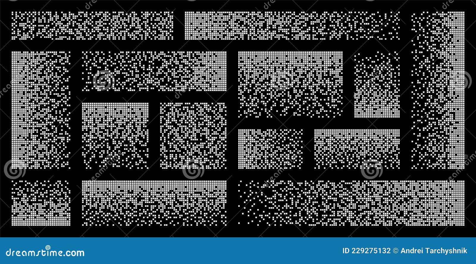 Pixel Disintegration, Decay Effect. Various Rectangular Elements Made ...