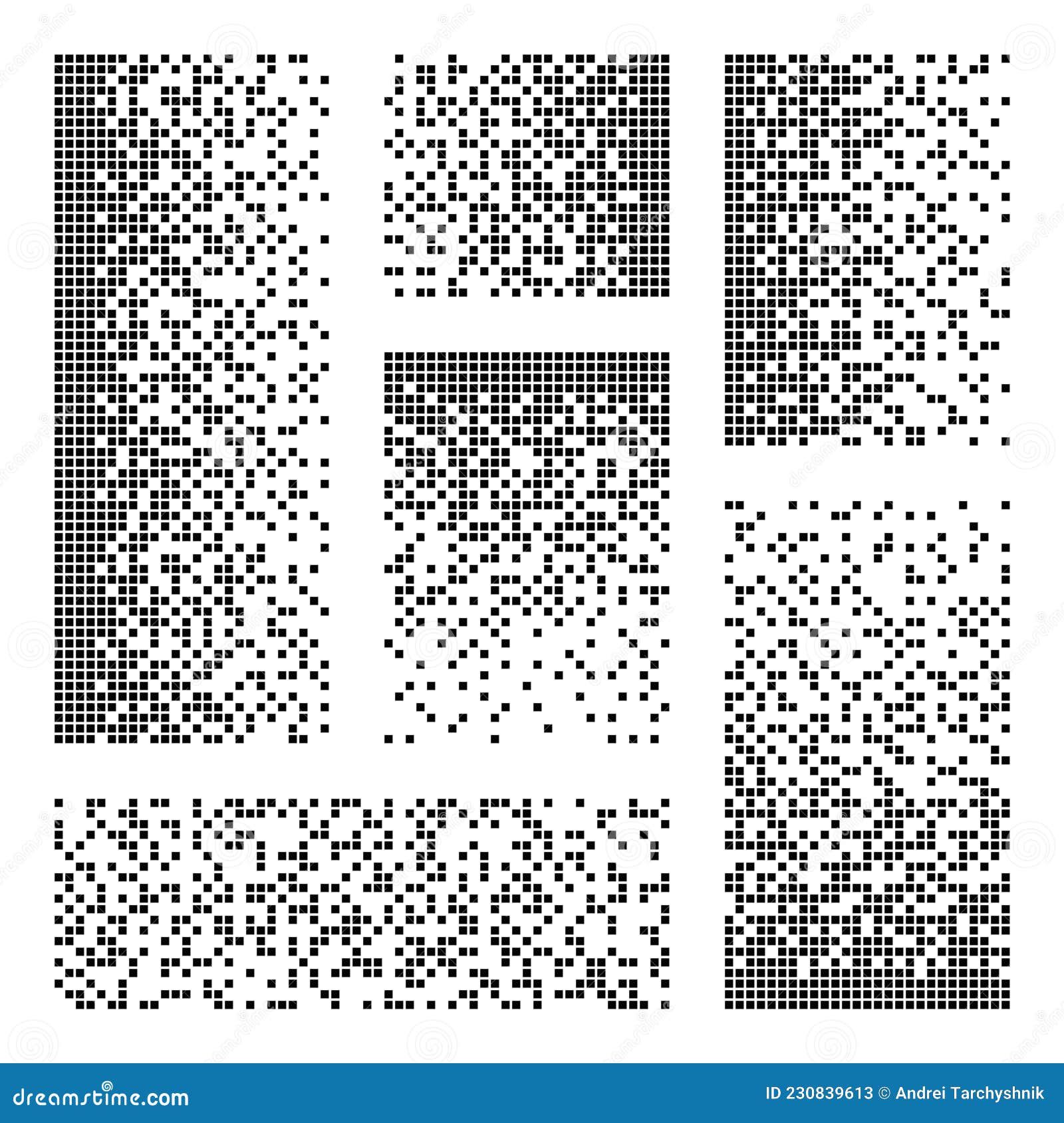 Pixel Disintegration, Decay Effect. Various Rectangular Elements Made ...