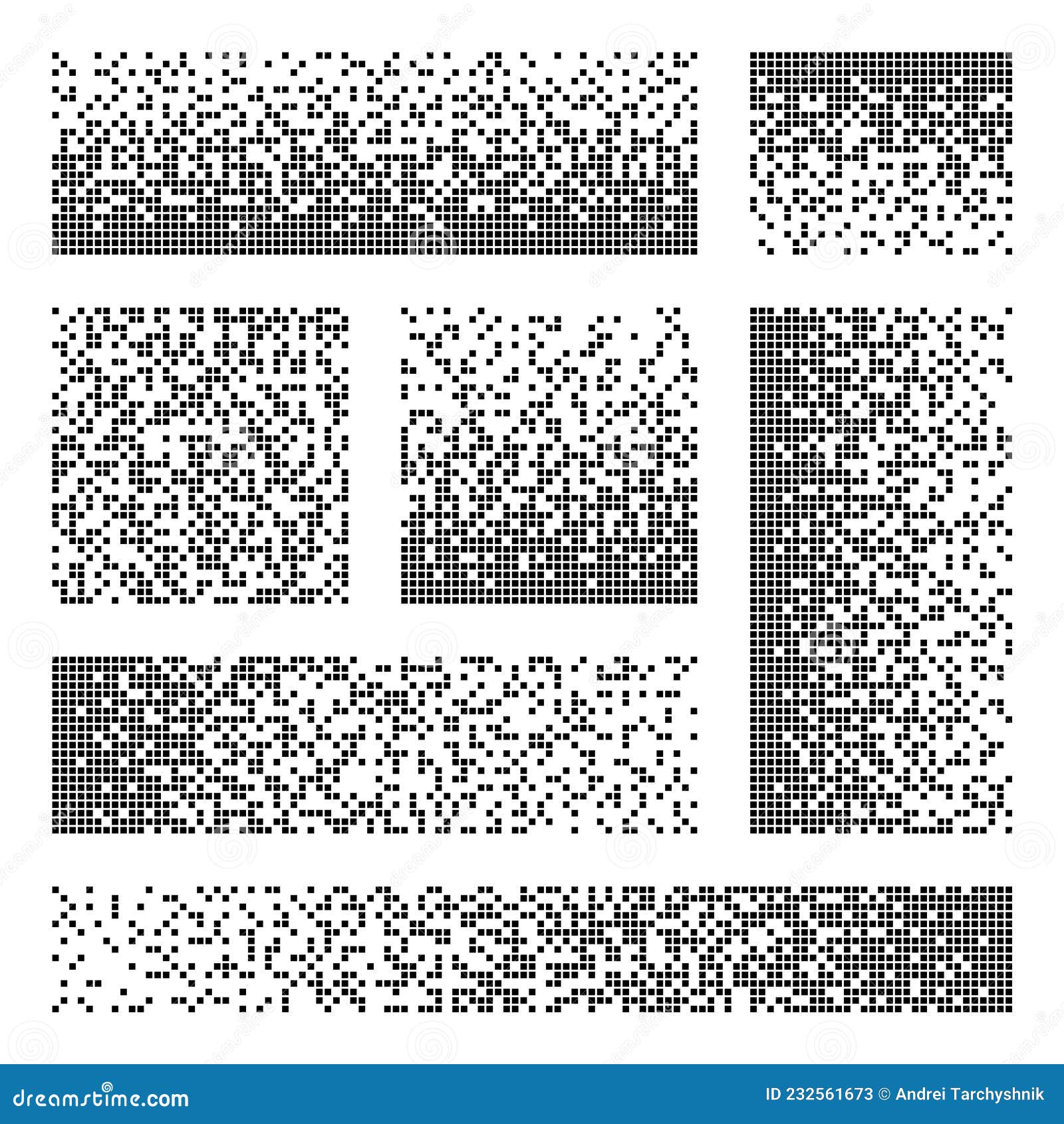Pixel Disintegration, Decay Effect. Various Rectangular Elements Made ...