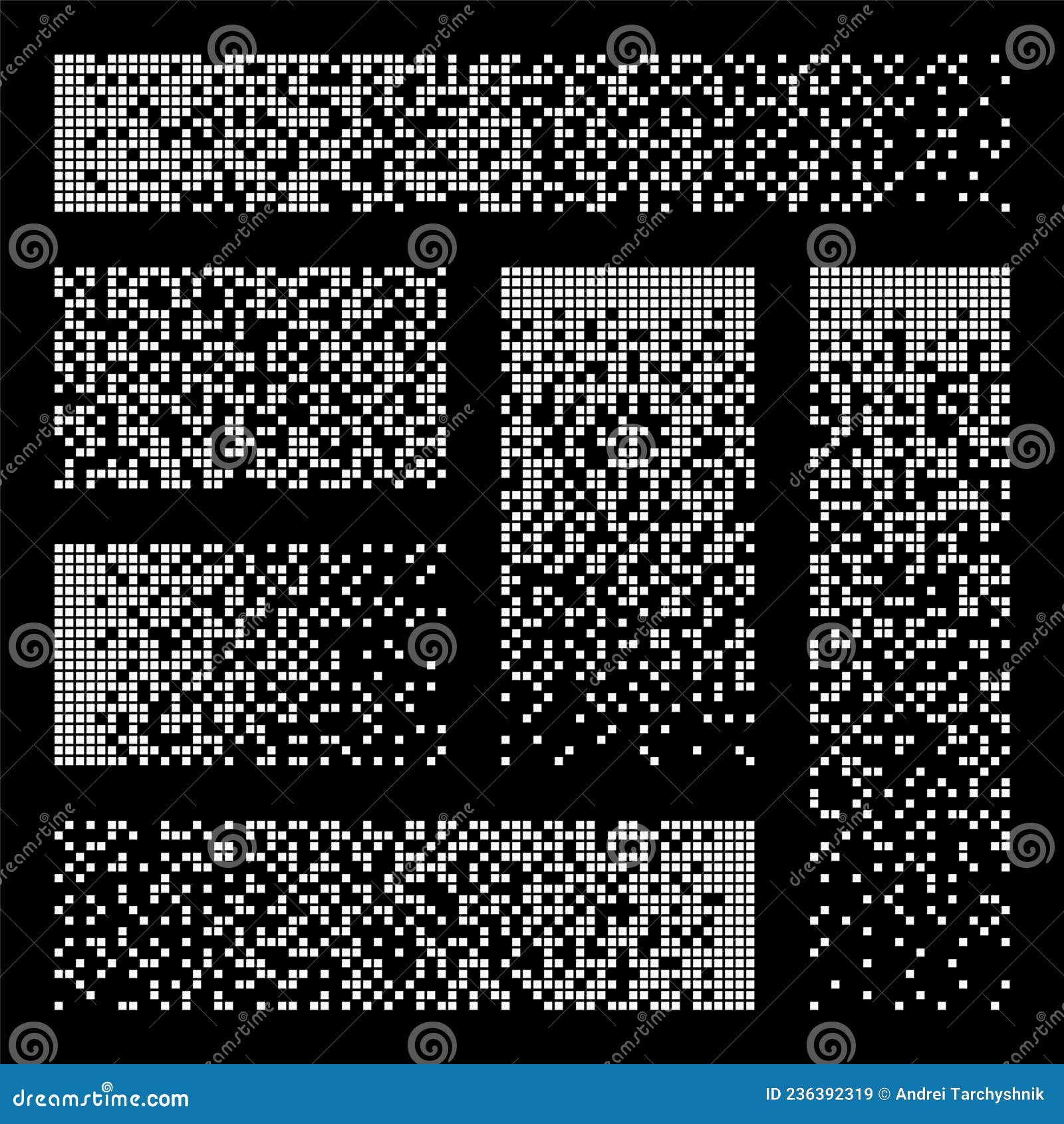 Pixel Disintegration, Decay Effect. Various Rectangular Elements Made ...