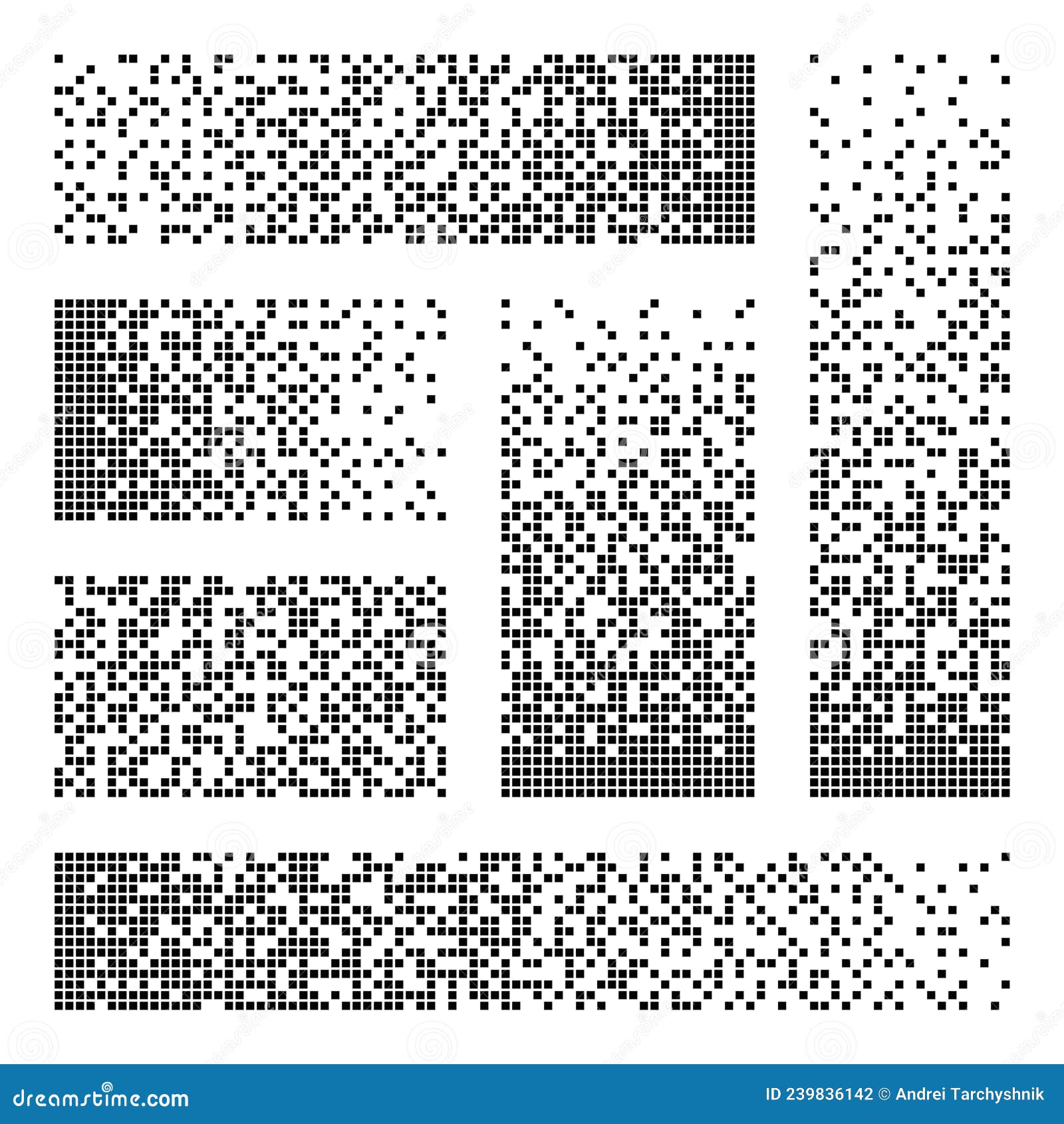 Pixel Disintegration, Decay Effect. Various Rectangular Elements Made ...