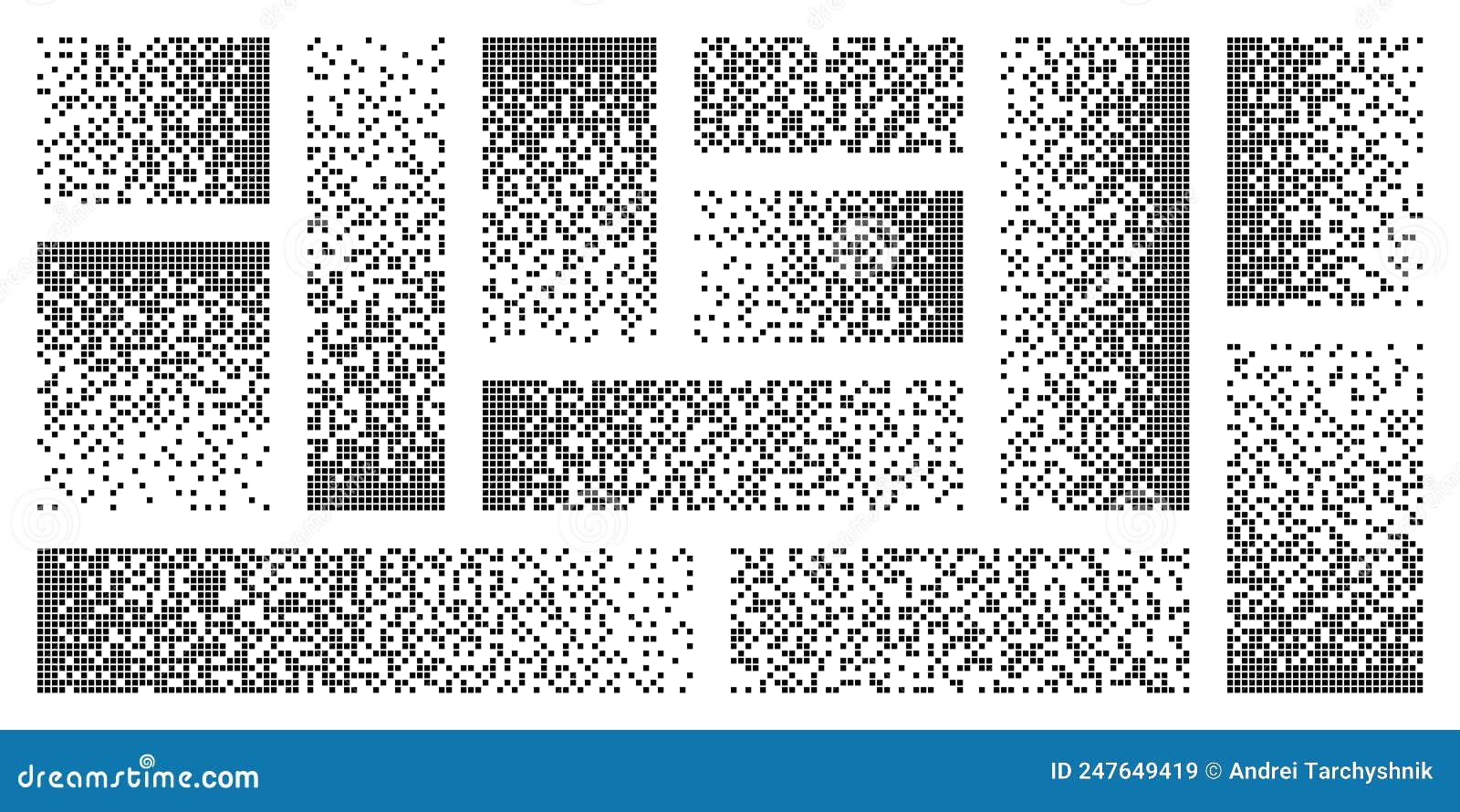 Pixel Disintegration, Decay Effect. Various Rectangular Elements Made ...