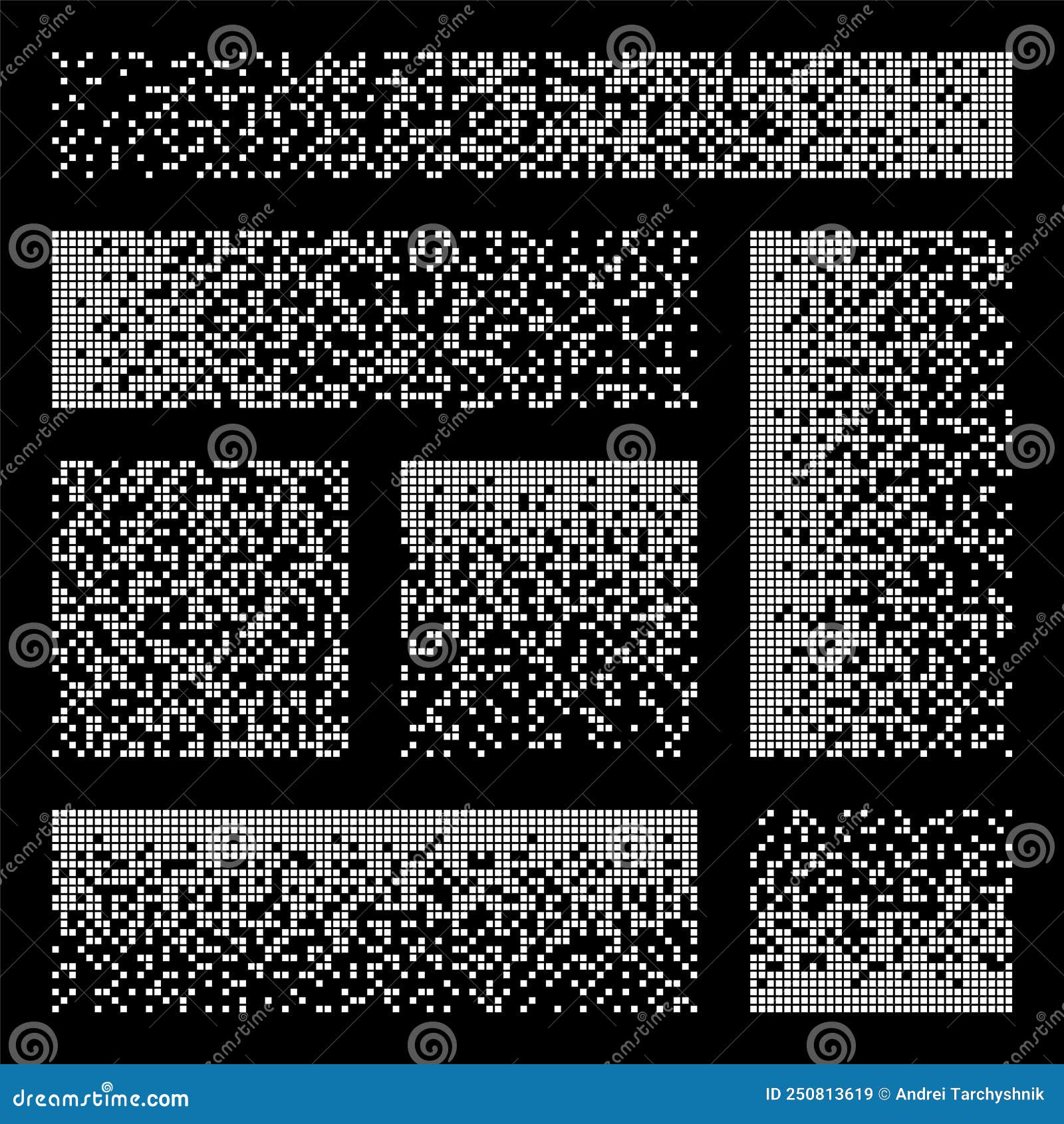 Pixel Disintegration, Decay Effect. Various Rectangular Elements Made ...