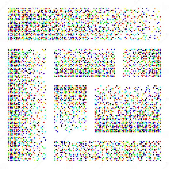 Pixel Disintegration, Decay Effect. Various Rectangular Elements Made ...
