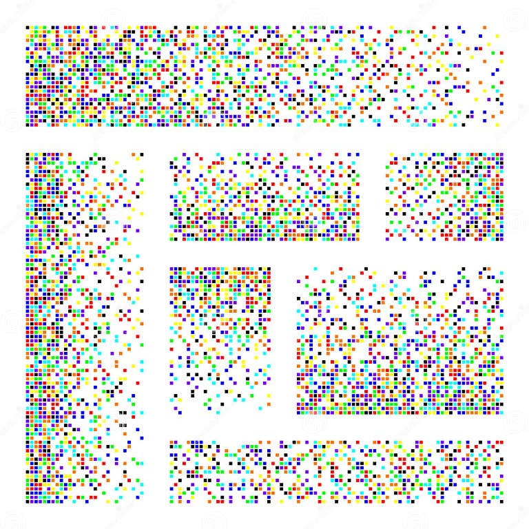 Pixel Disintegration, Decay Effect. Various Rectangular Elements Made ...