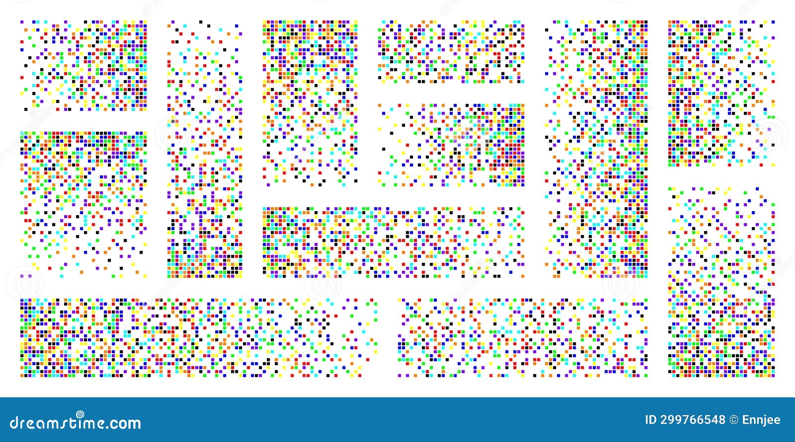 Pixel Disintegration, Decay Effect. Various Rectangular Elements Made ...
