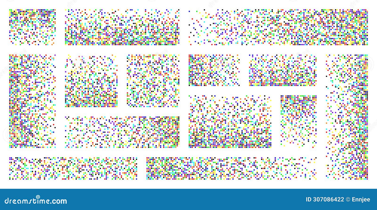 Pixel Disintegration, Decay Effect. Various Rectangular Elements Made ...