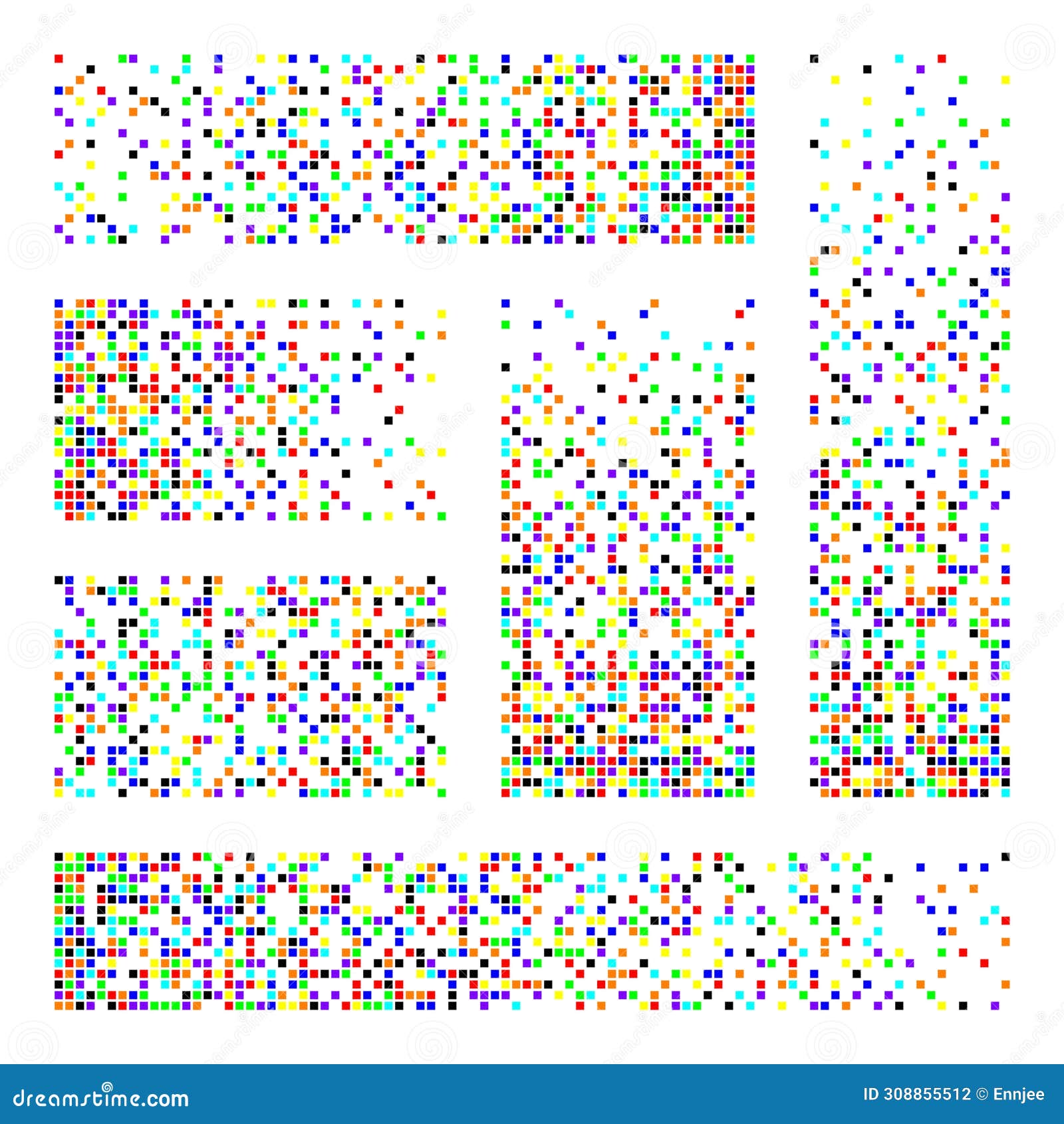 Pixel Disintegration, Decay Effect. Various Rectangular Elements Made ...