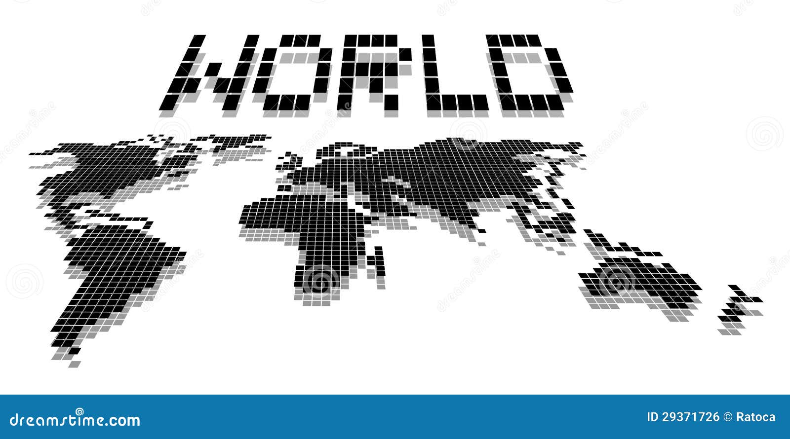 Pixel do mapa do mundo ilustração do vetor. Ilustração de mundo - 29371726