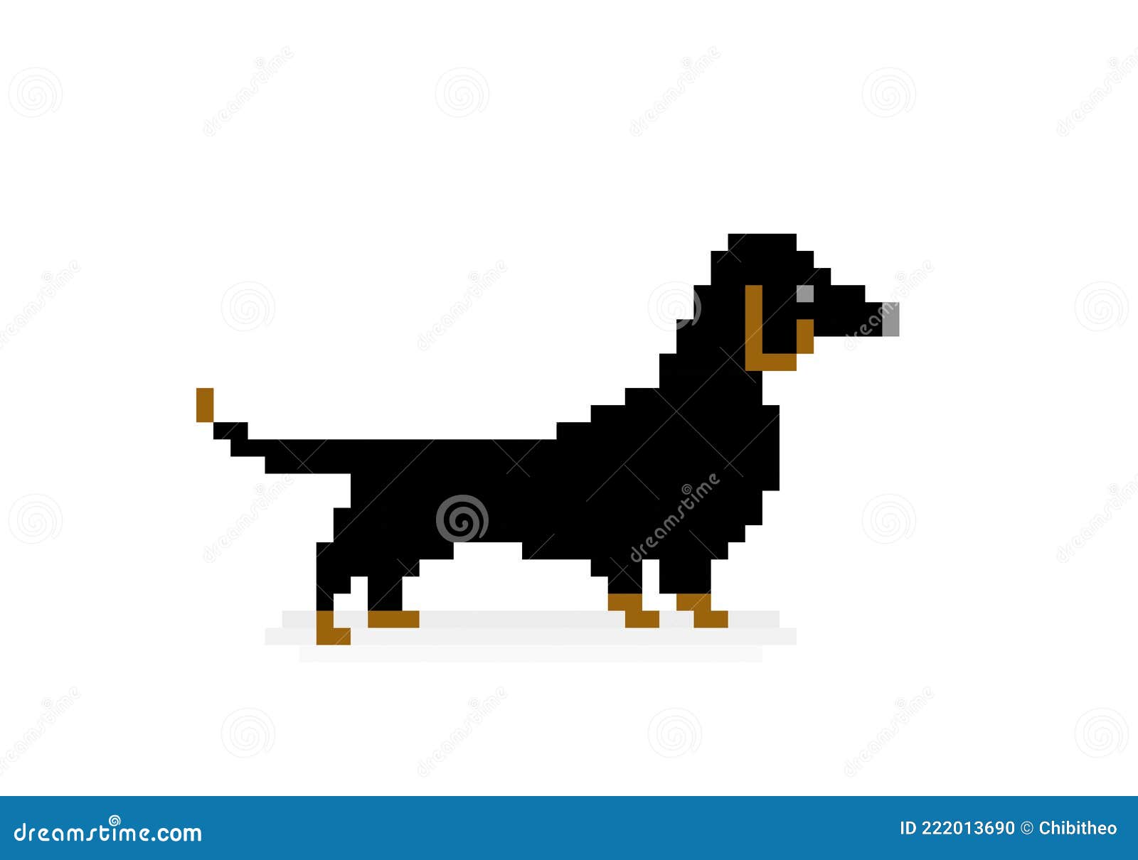 Pixel Dog Image Vector Black Color Stock Vector - Illustration of ...