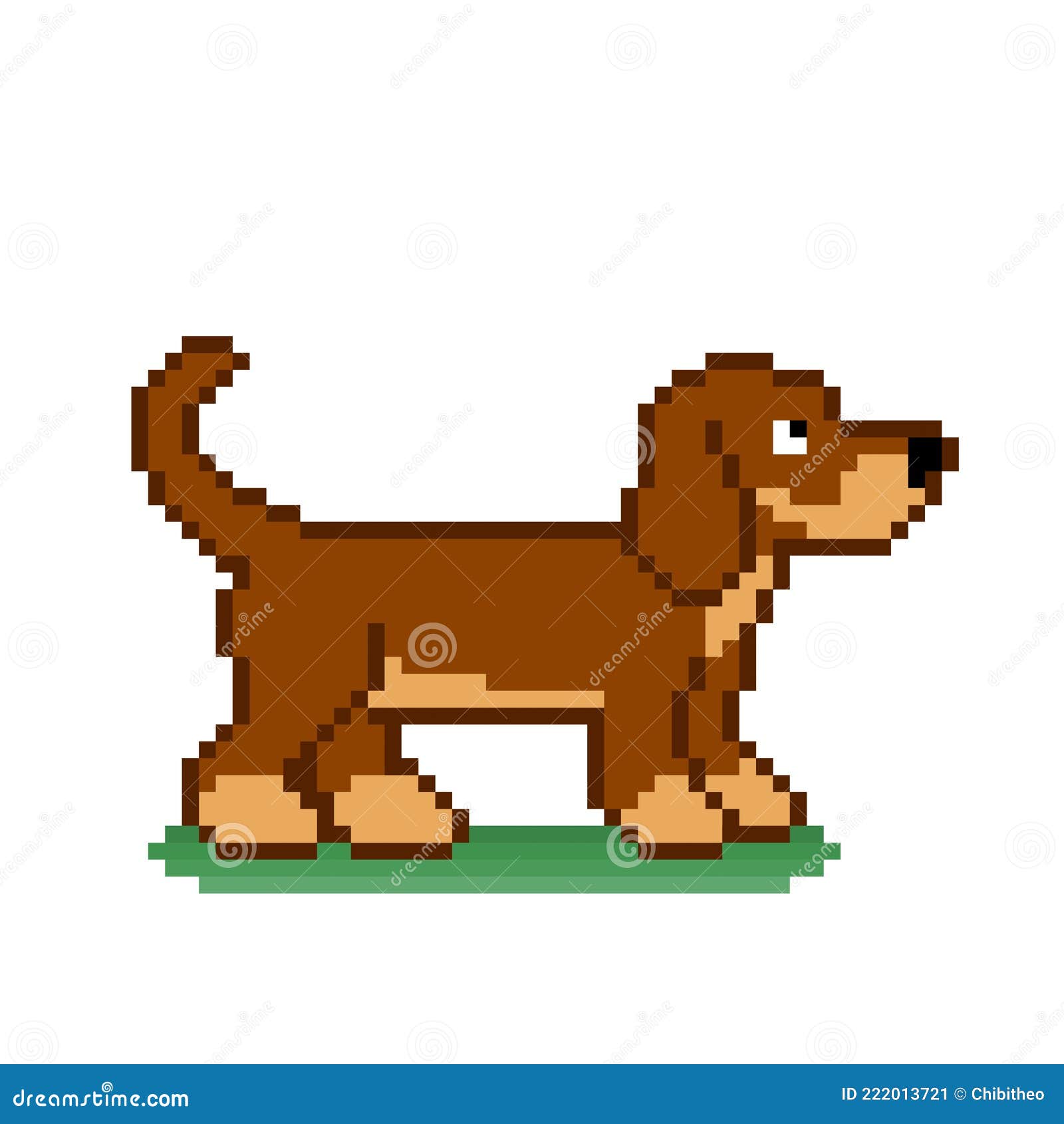 Pixel Dog Image Vector Brown Color Stock Vector - Illustration of pixel ...
