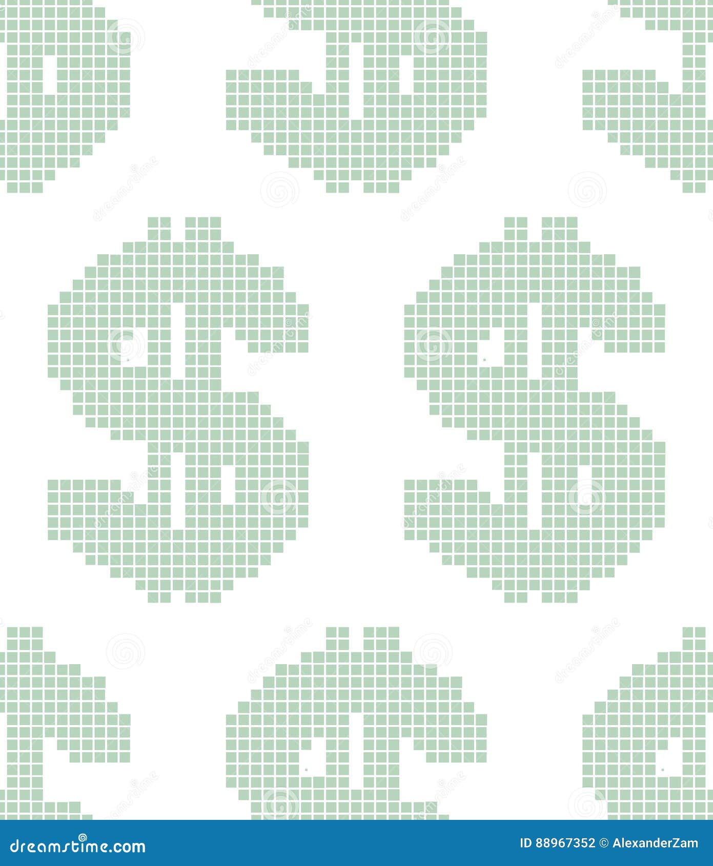 Pixel dollar pattern stock vector. Illustration of income - 88967352