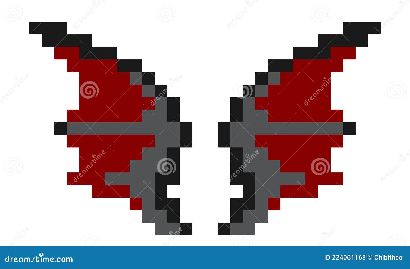 Pixel Dragon Wing Pixel Image. Devil Wing Pattern Stock Vector ...