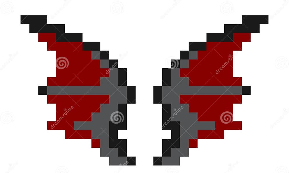Pixel Dragon Wing Pixel Image. Devil Wing Pattern Stock Vector ...