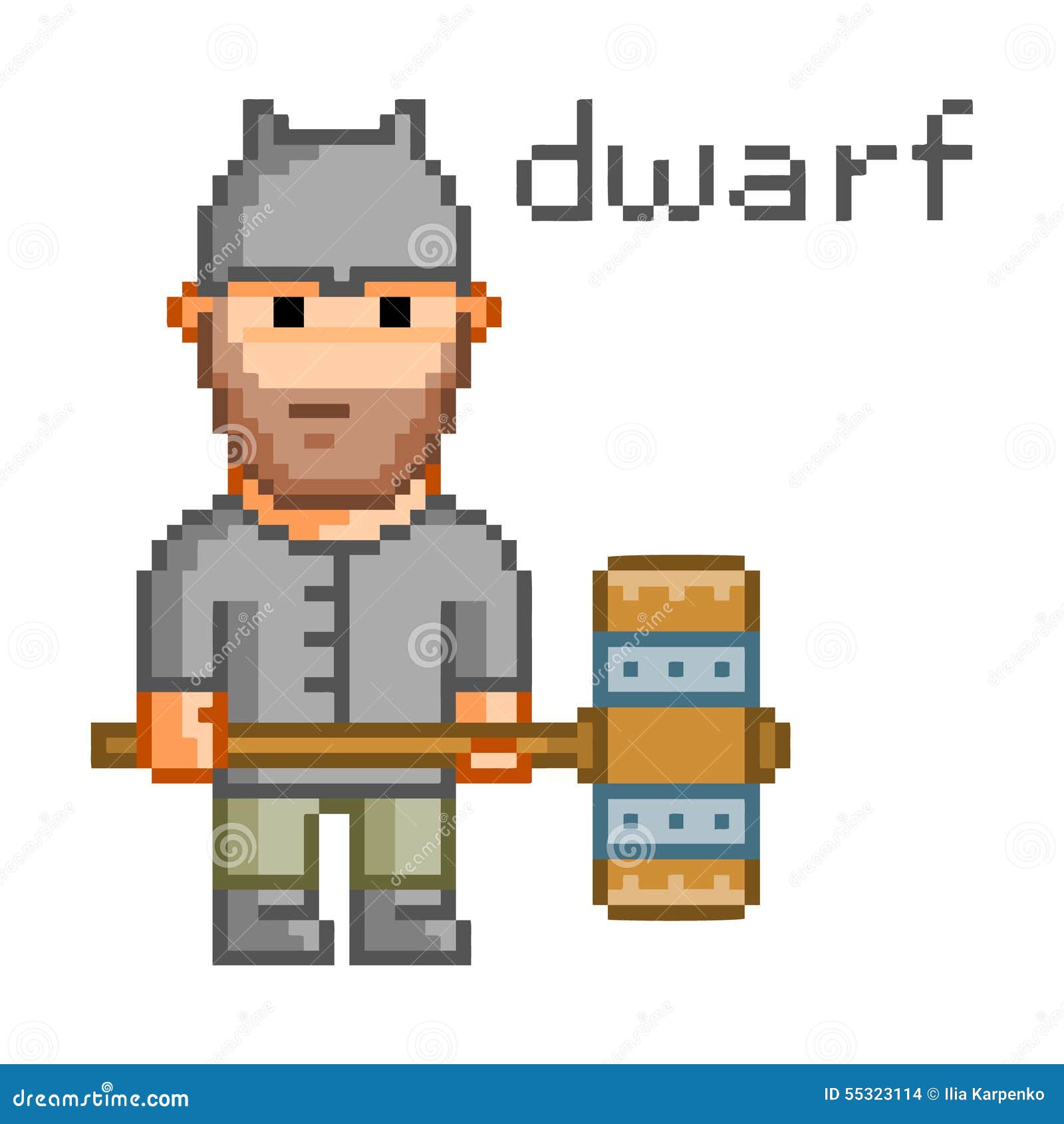 Pixel Dwarf for 8 Bit Video Game Stock Vector - Illustration of fantasy ...